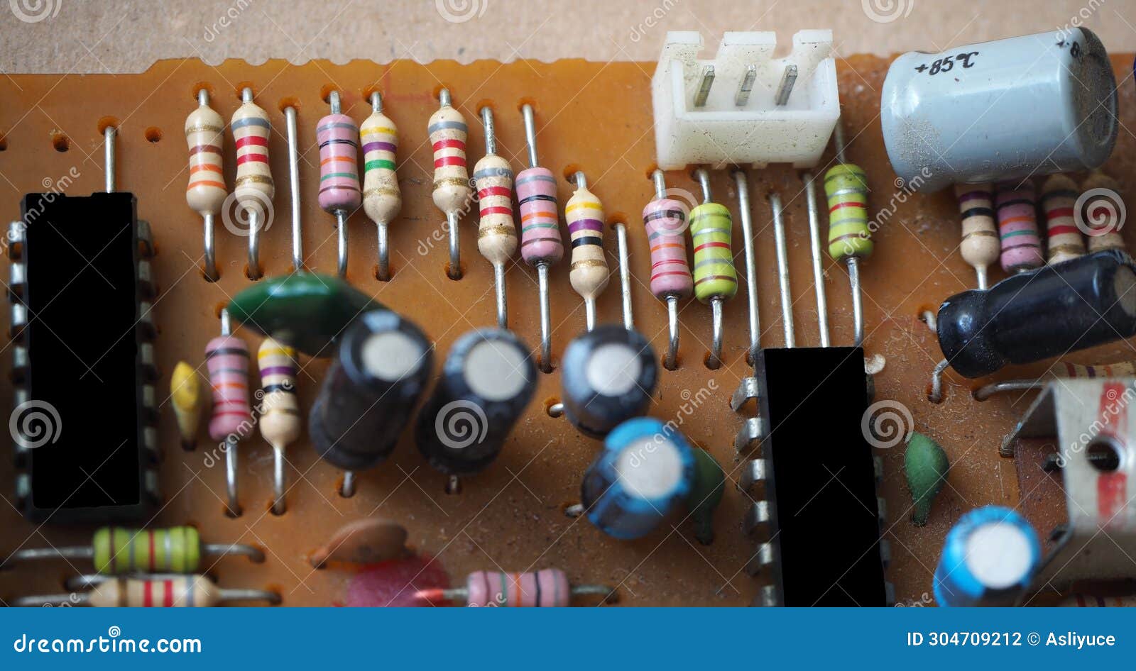 Electric Resistors on the Pcb Stock Photo - Image of circuit ...