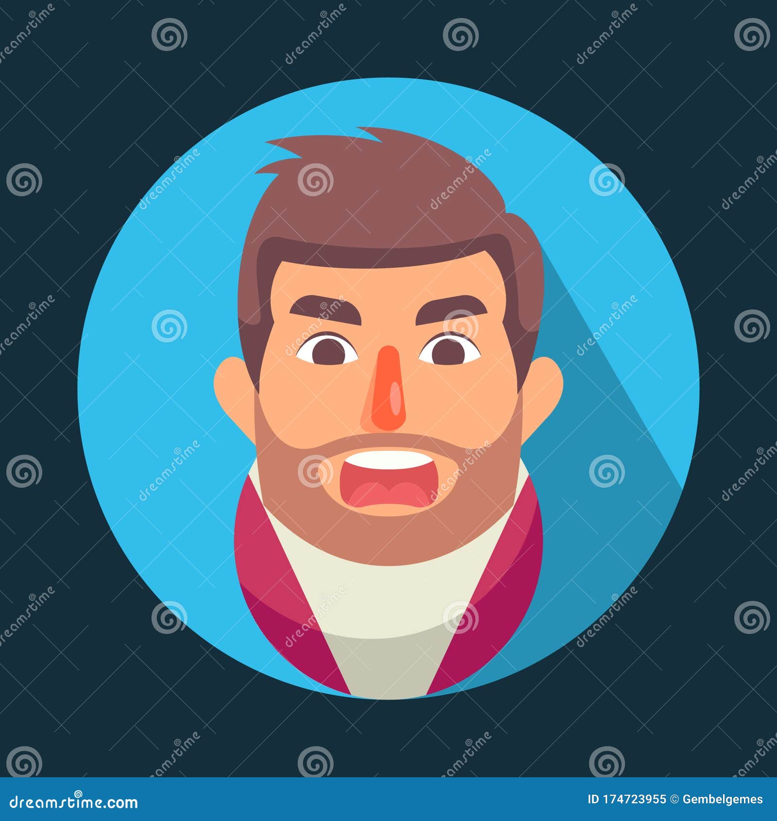 Men Avatar with Angry Face Emotions Flat Design Stock Vector ...