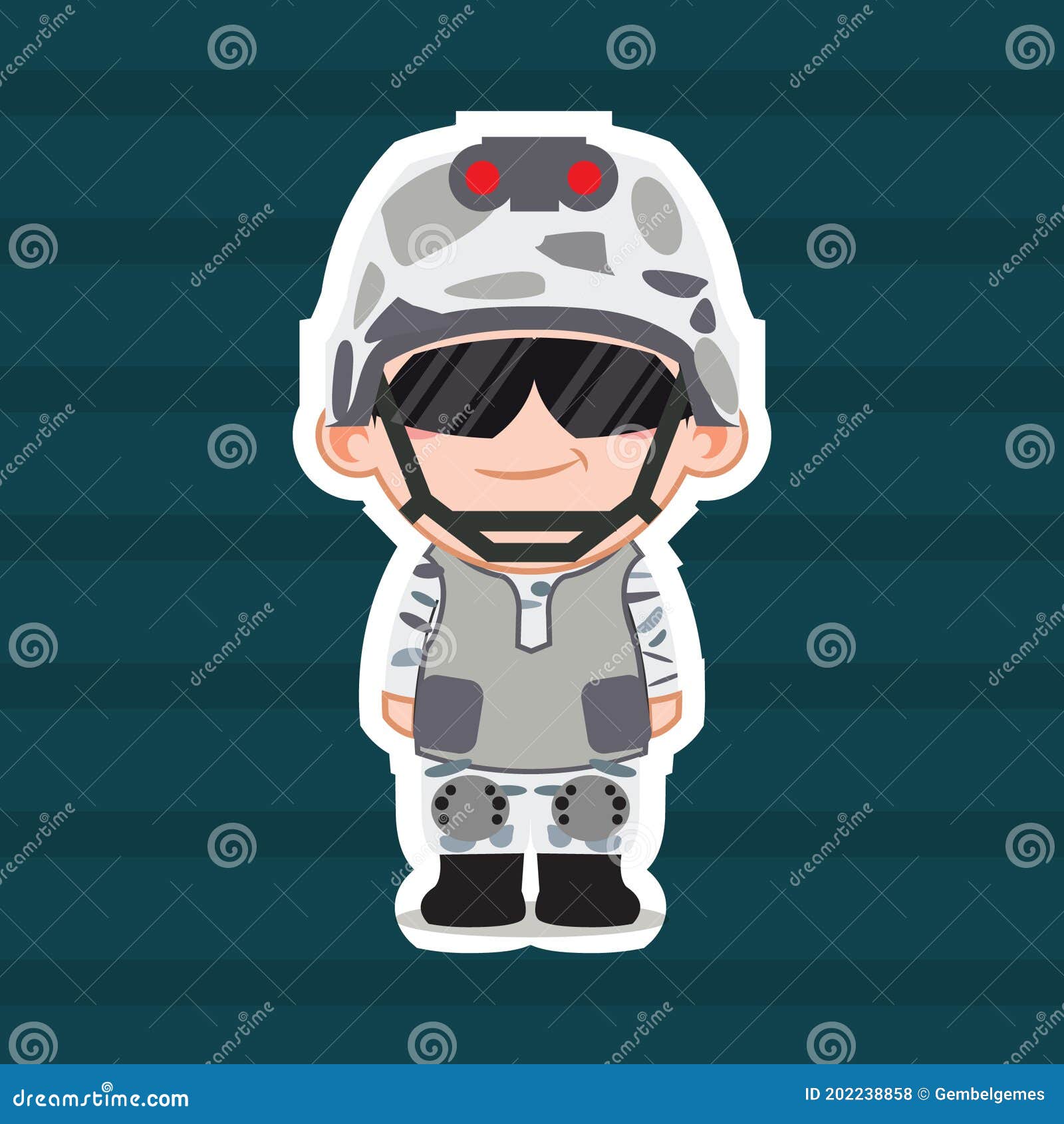 Military Chibi Boy Character, Archer. Vector Illustration ...