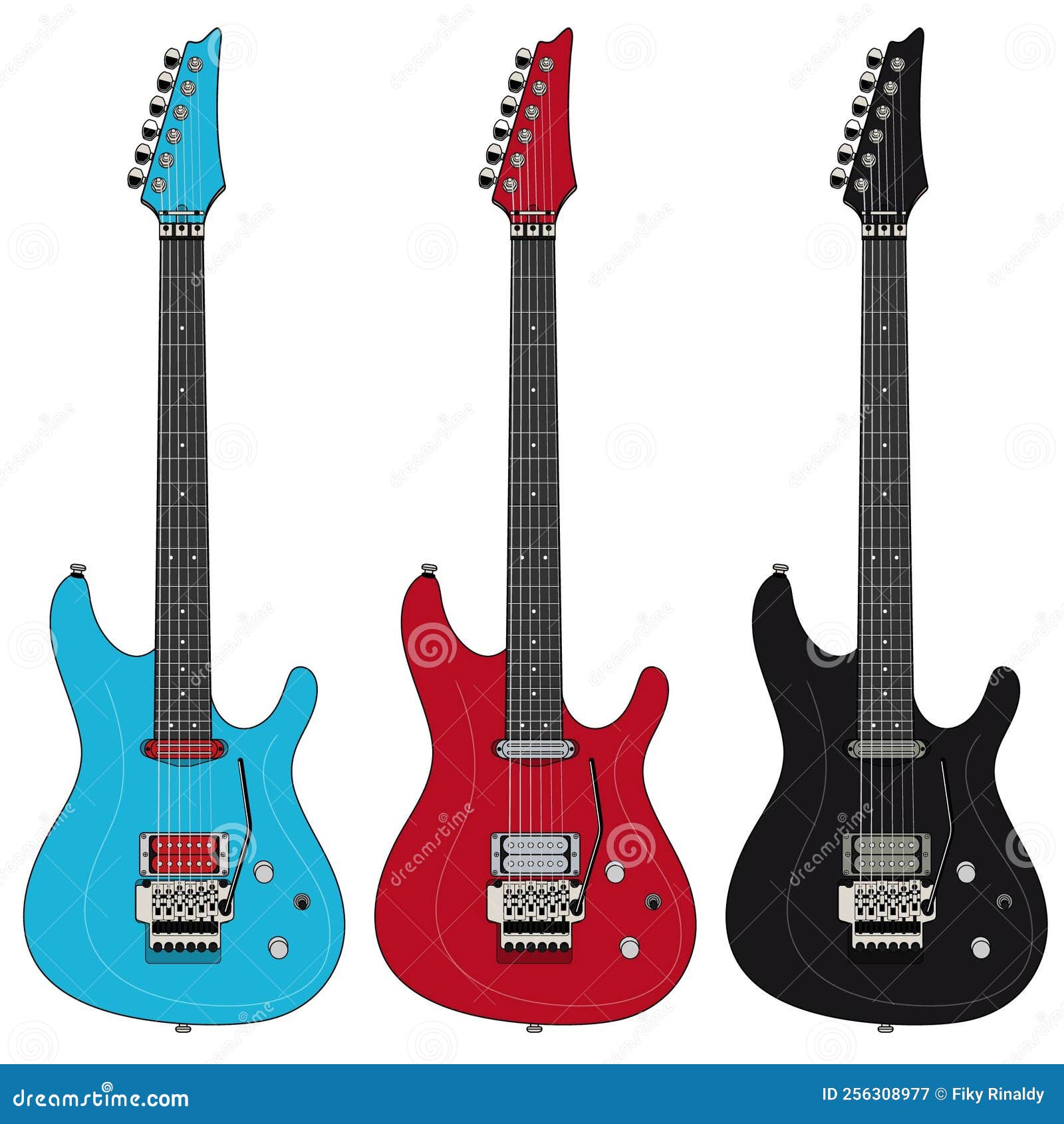 ELECTRIC ROCK GUITAR VECTOR ILLUSTRATION with SIMPLE COLOR EDIT Stock ...
