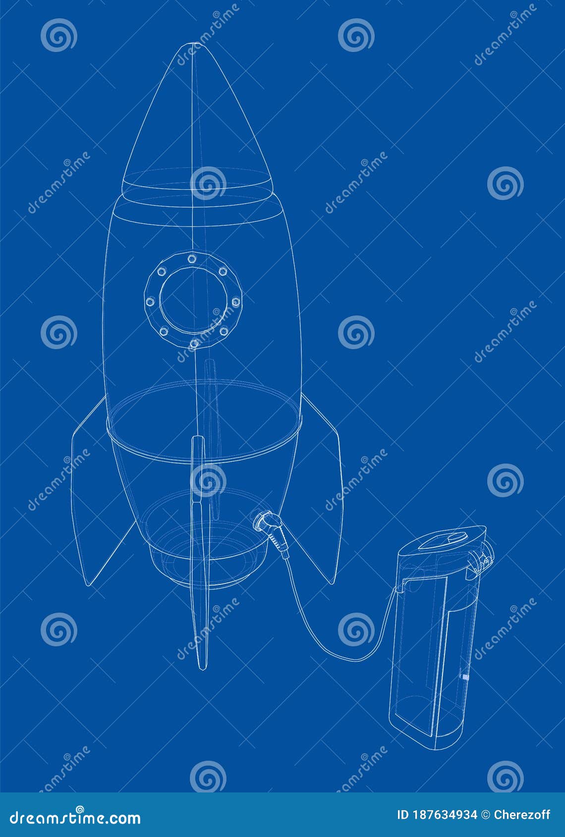 Electric Rocket Charging Station Sketch. Vector Stock Vector ...