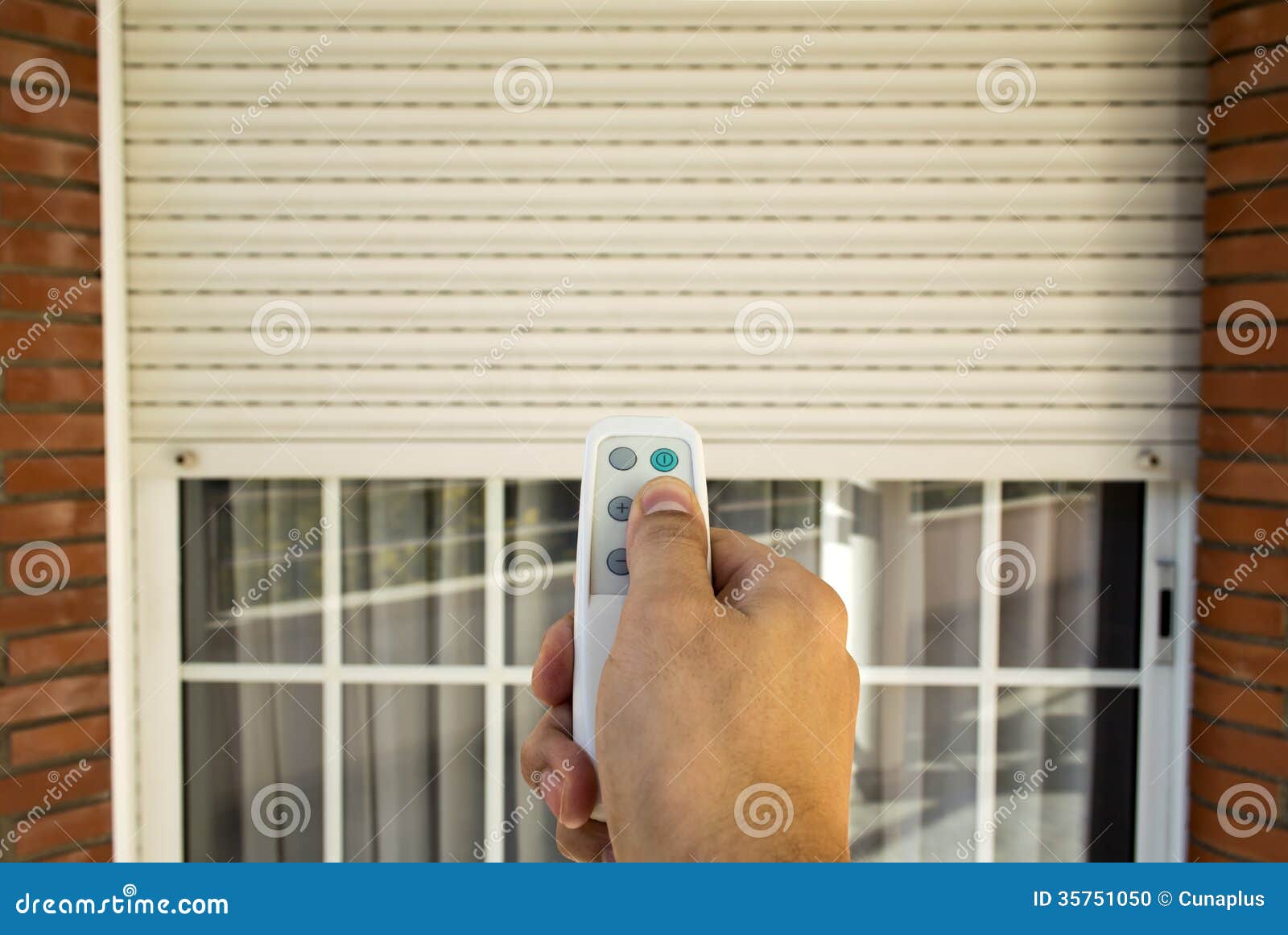 Electric roller shutter stock photo. Image of lock, open - 35751050