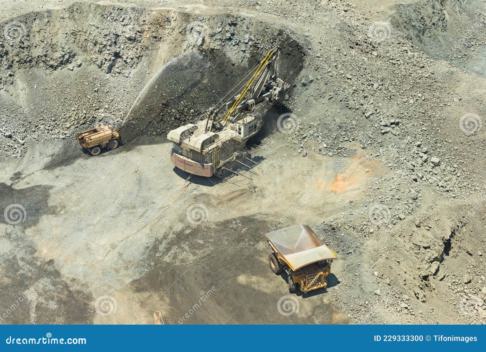 Electric Rope Shovel Loading a Dump Truck Stock Photo - Image of mining ...