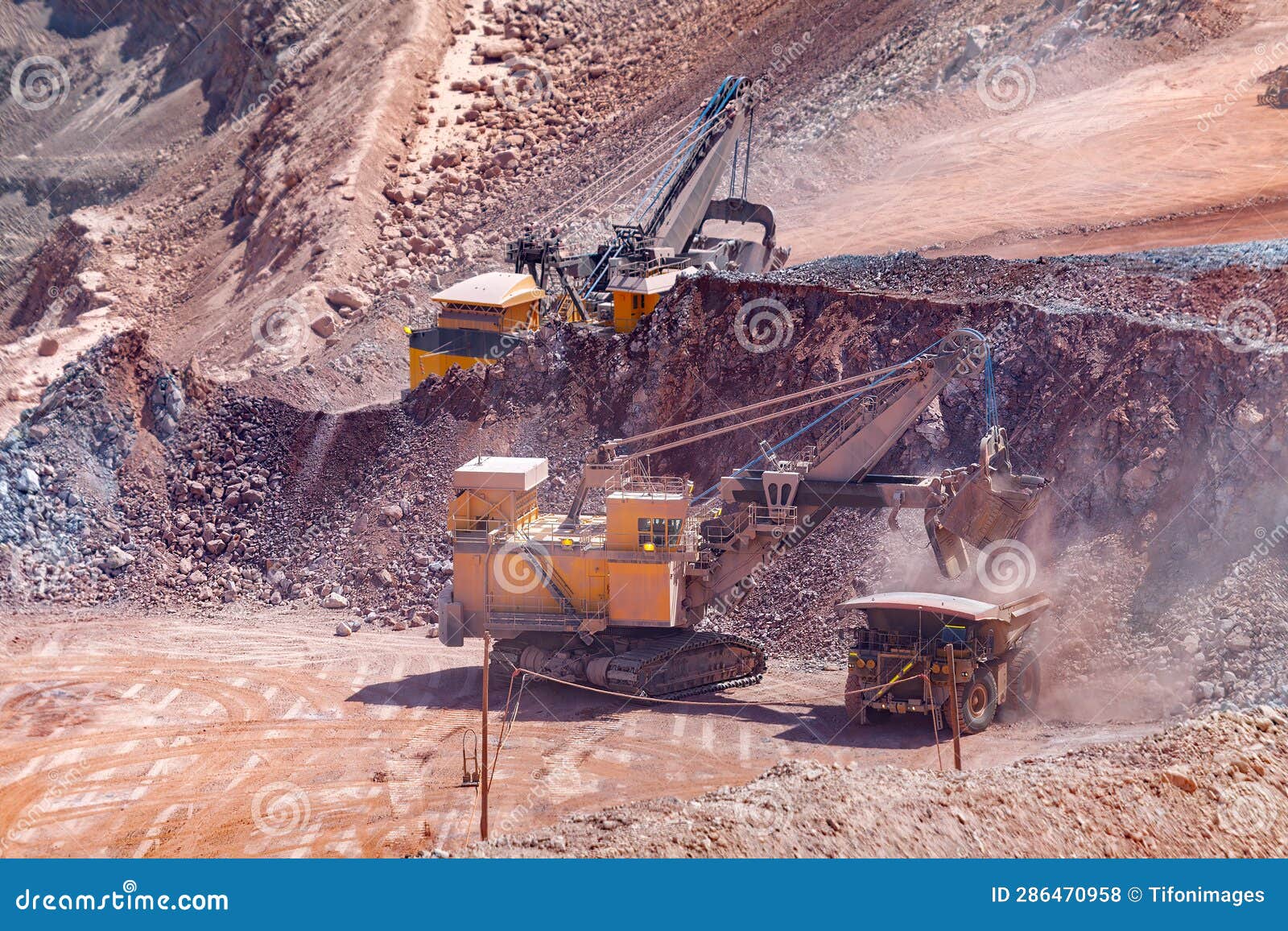 Man With Shovel Loading Soil In Container. Farmer, Worker Man Digging ...