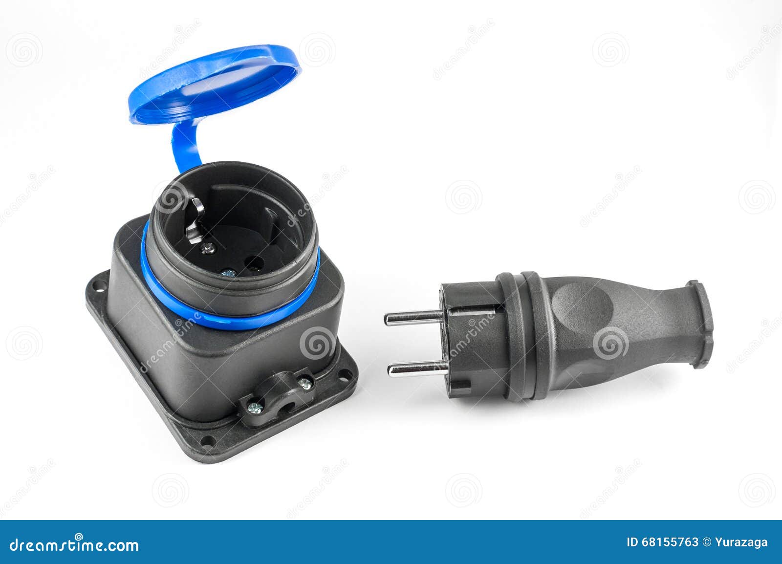 Electric Rubber Plug with Socket Stock Image - Image of connection ...