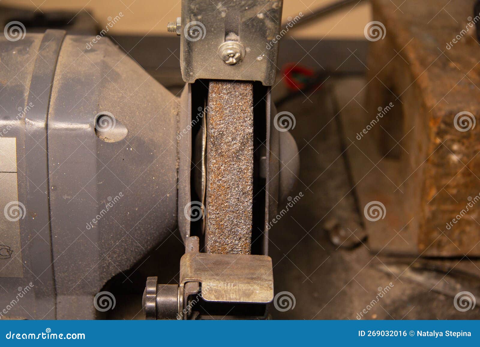 Electric Sanding Wheel Indoors in the Evening Stock Photo - Image of ...