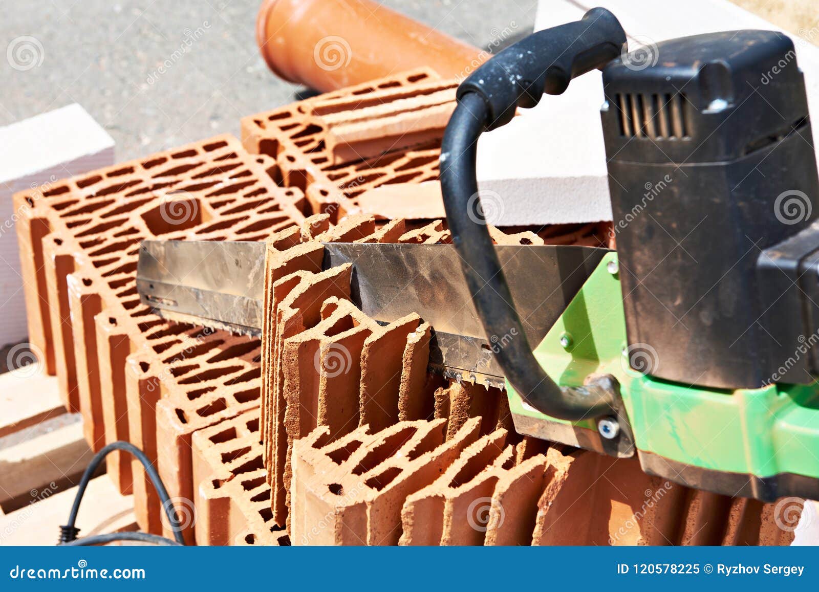 Electric saw for bricks stock image. Image of tool, electric - 120578225