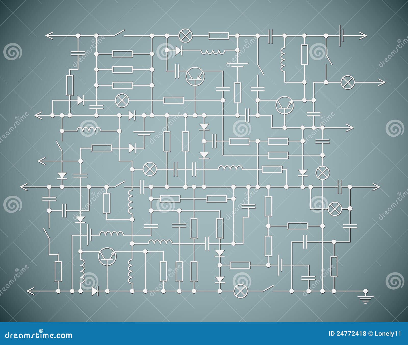 The electric scheme stock vector. Illustration of contour - 24772418