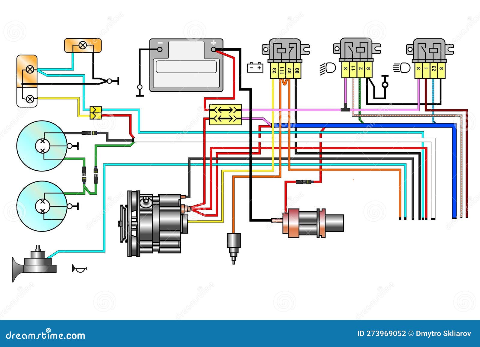 Electric Scheme. Assembly Diagram. Vector Image. | CartoonDealer.com ...
