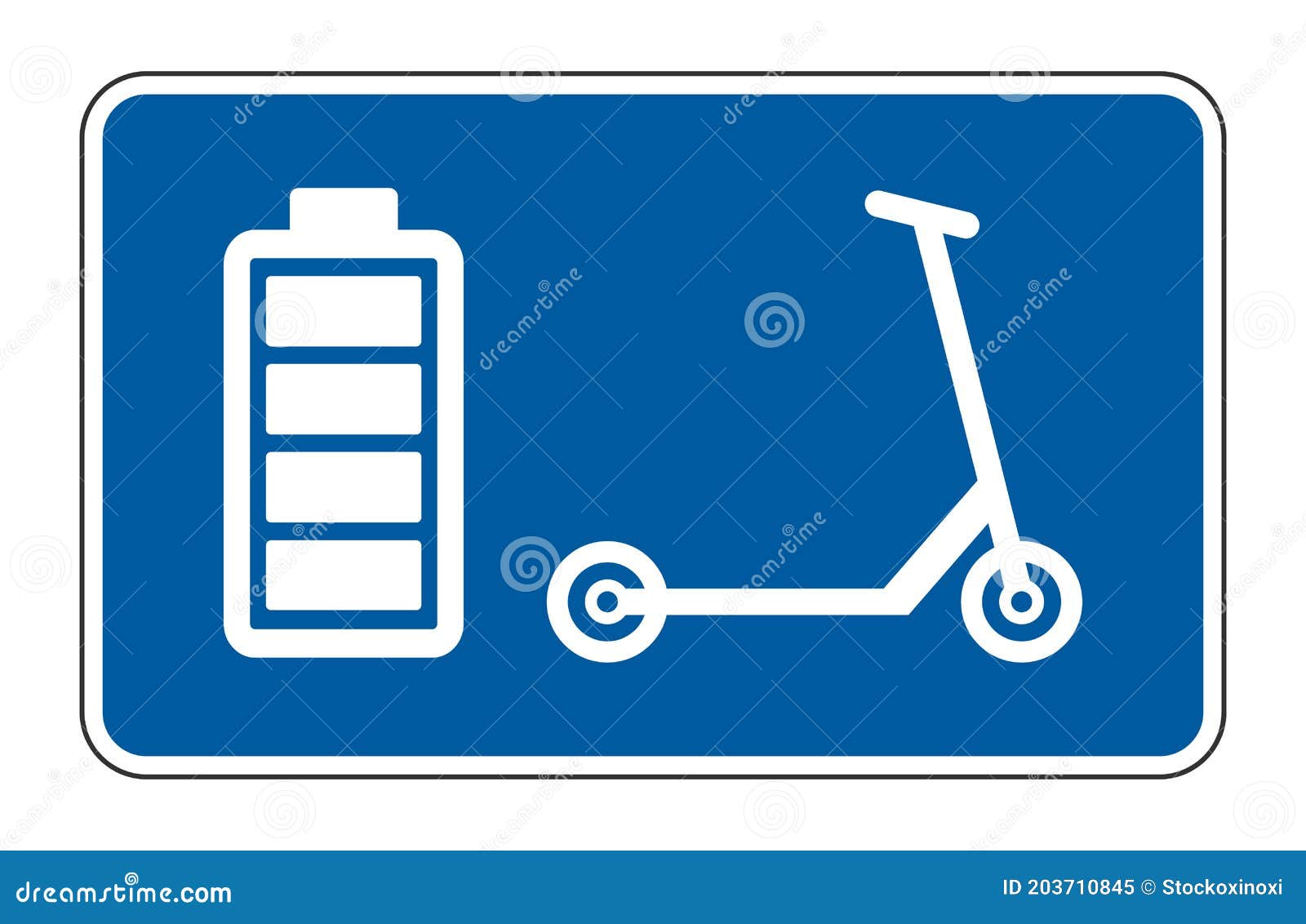 Electric Scooter Battery Loading Station Sign Stock Vector ...