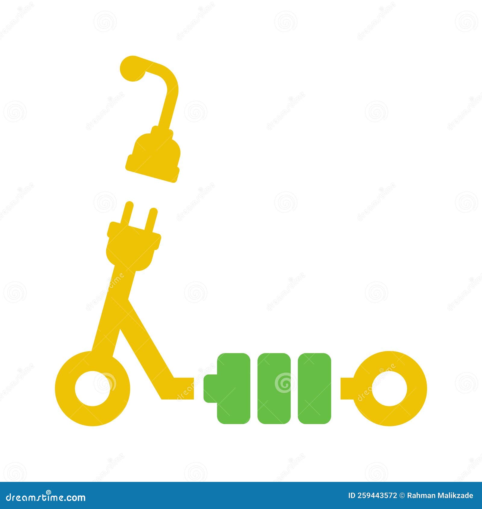 Electric Scooter Battery Logo Icon. E-Scooter Logo Vector Illustration ...