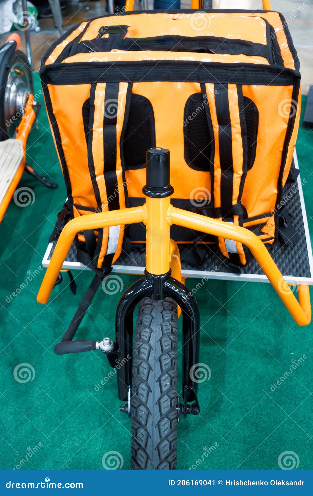 Electric Scooter for Food Delivery with a Platform for a Bag Stock ...