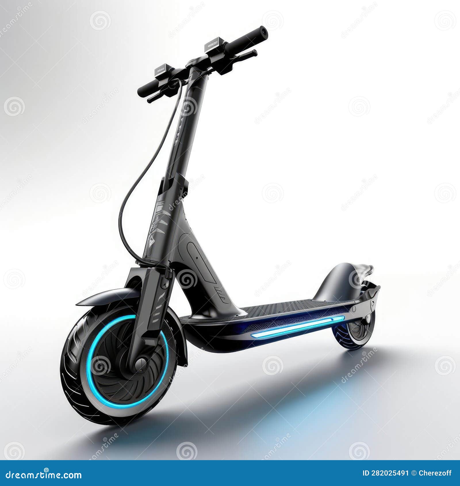 The Electric Scooter of the Future Stock Illustration - Illustration of ...