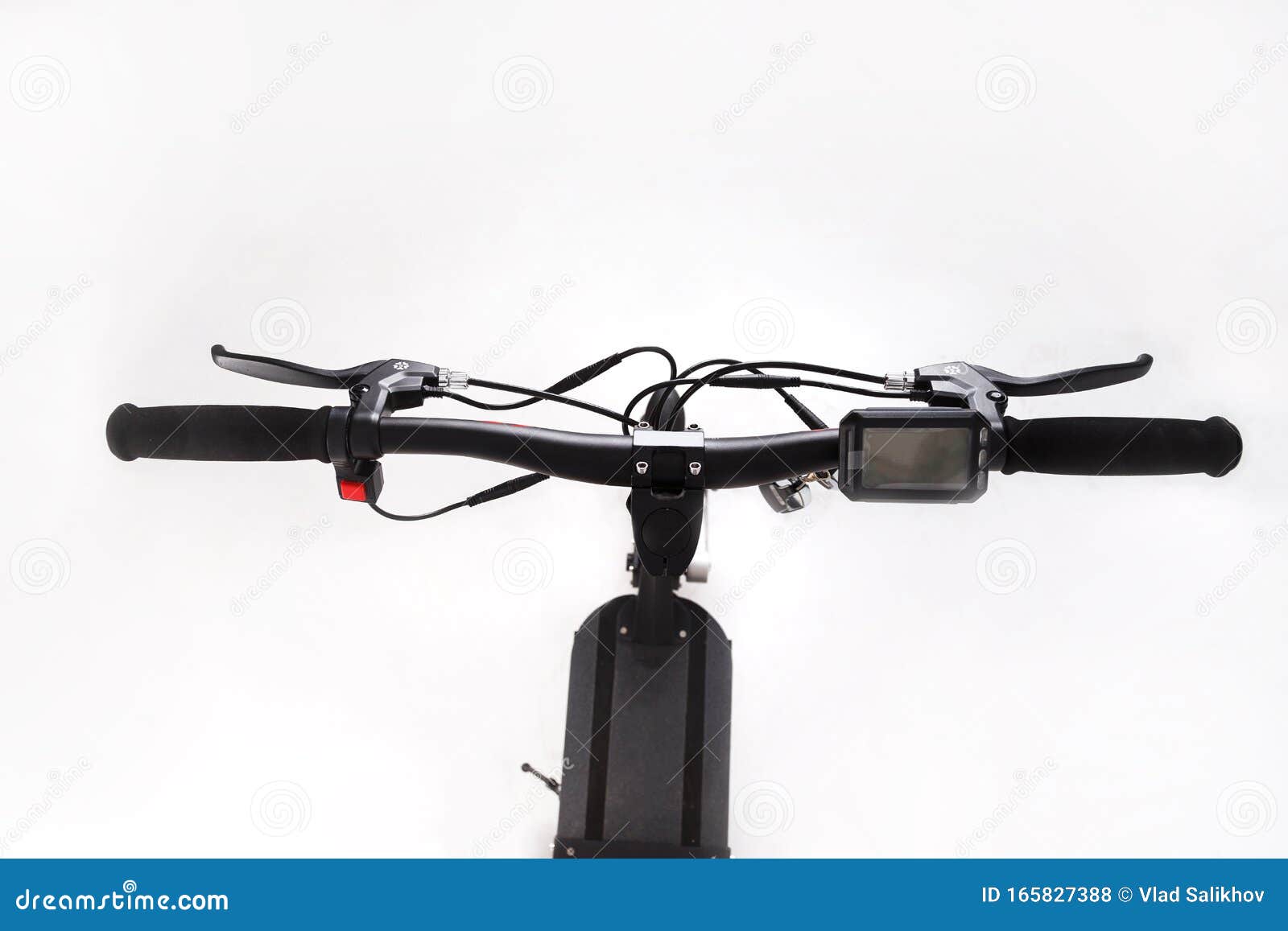 Electric Scooter Handlebar. Top View Stock Photo - Image of ...