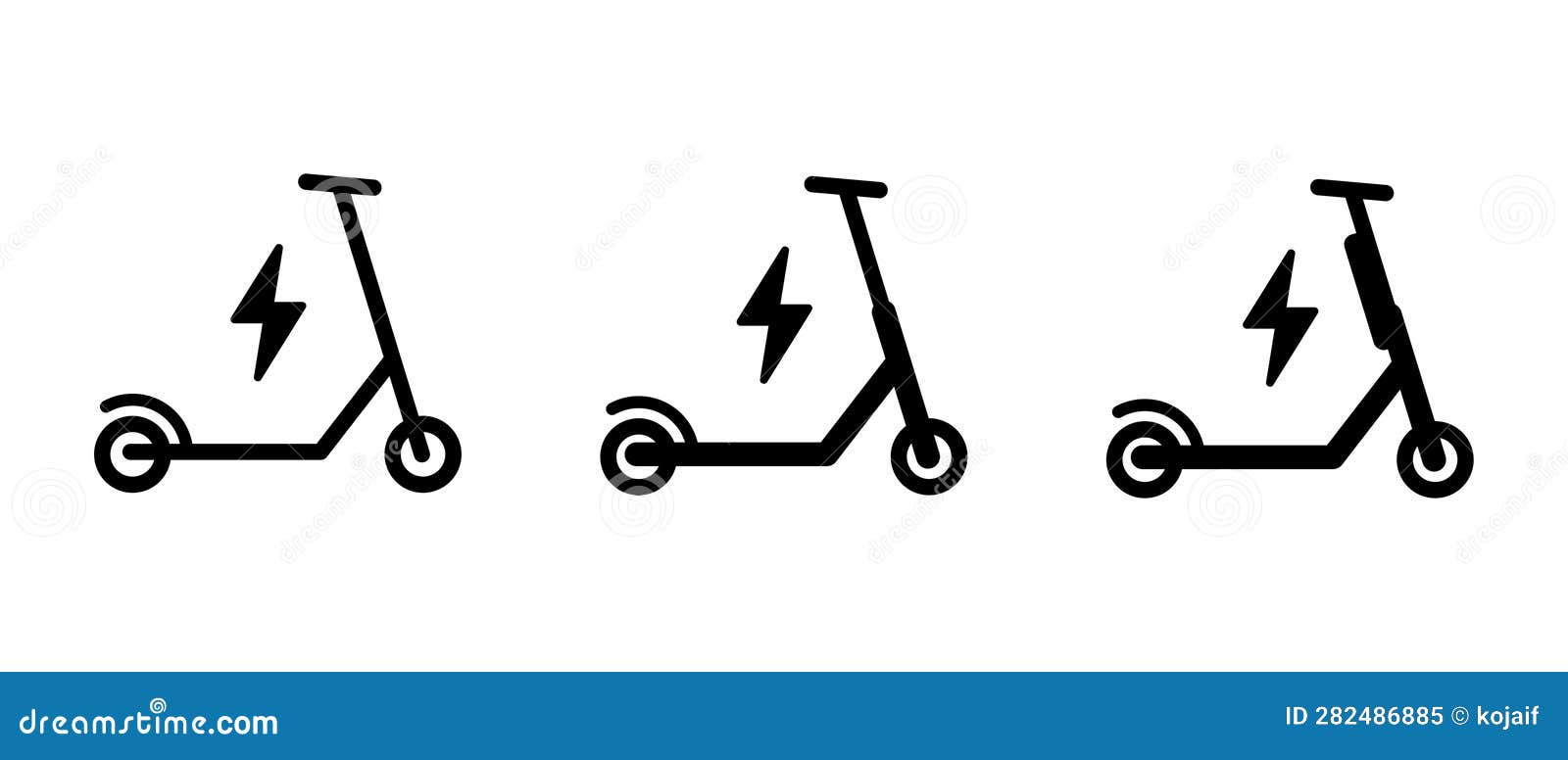 Electric Scooter Vector Icon Set. Eco-friendly Transportation Scooter ...