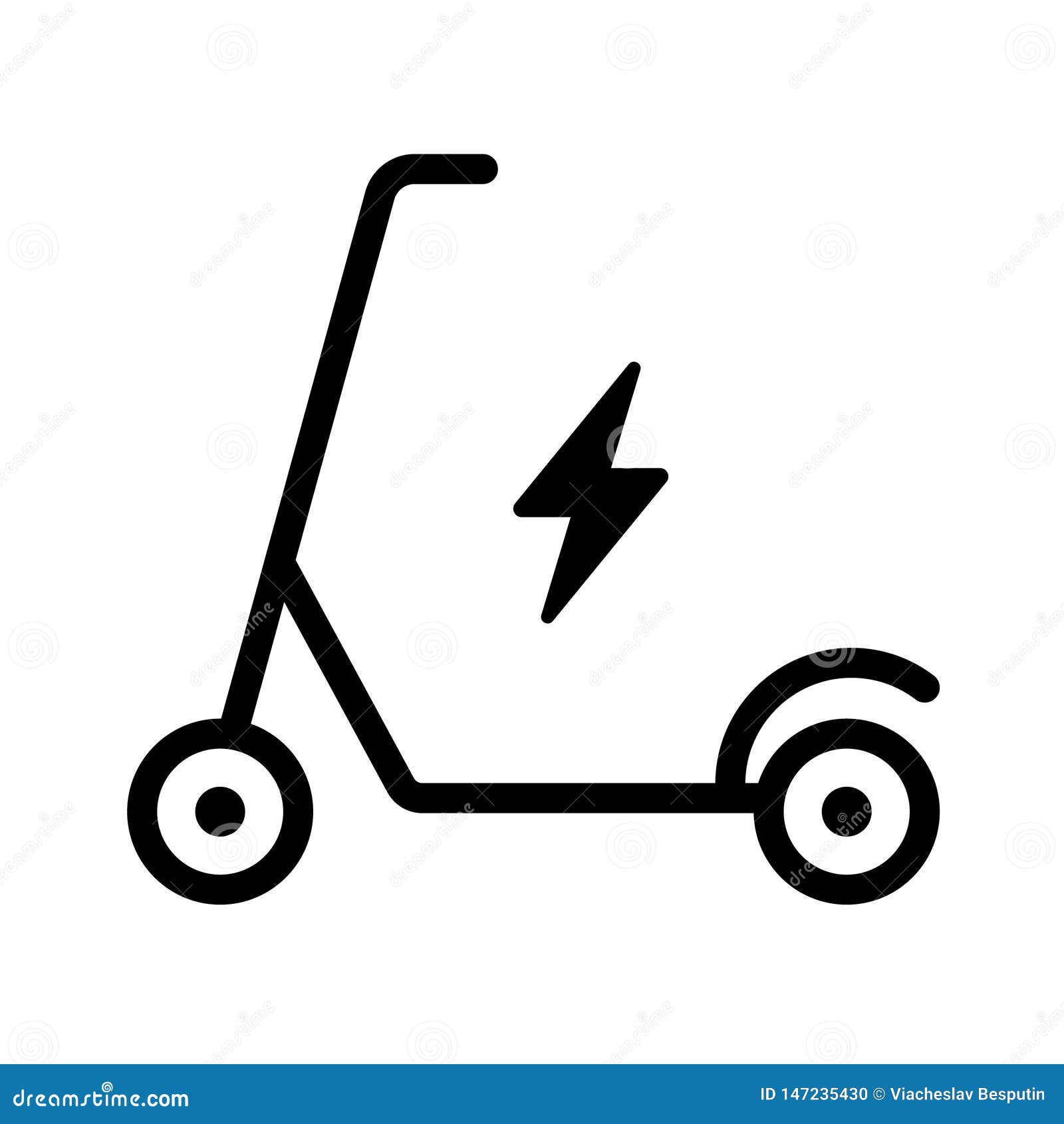 Electric Scooter. Vector Icon Stock Vector - Illustration of isolated ...