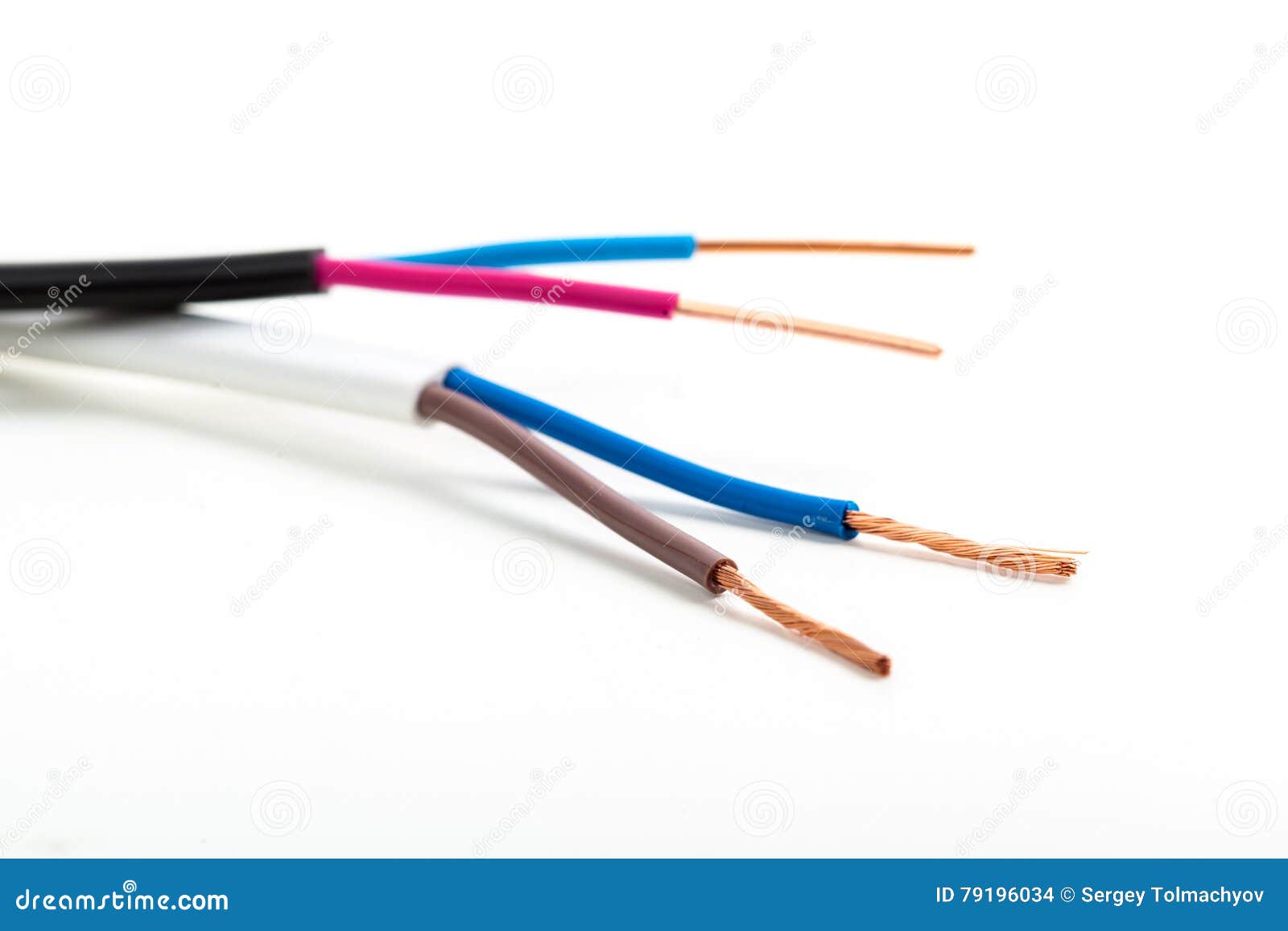 Electric screened cable stock photo. Image of isolated - 79196034