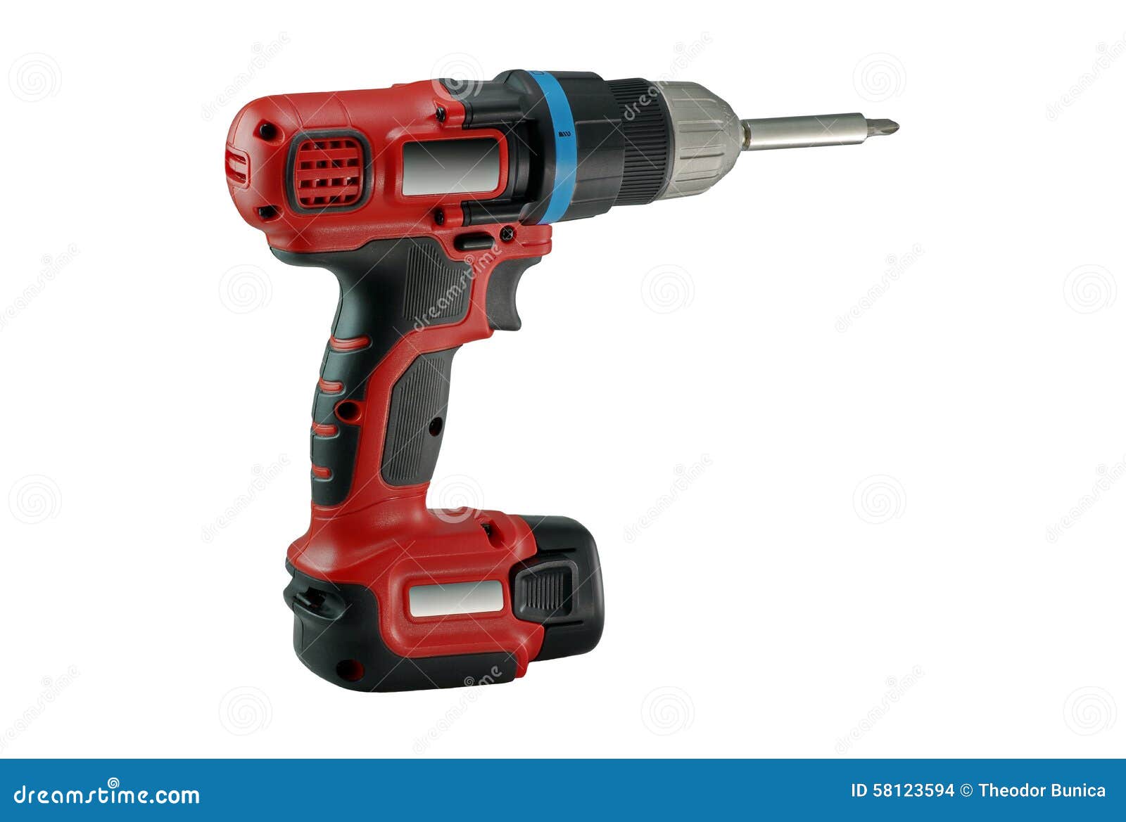 Power Tool. Electric Screwdriver. White Background Stock Photo - Image ...