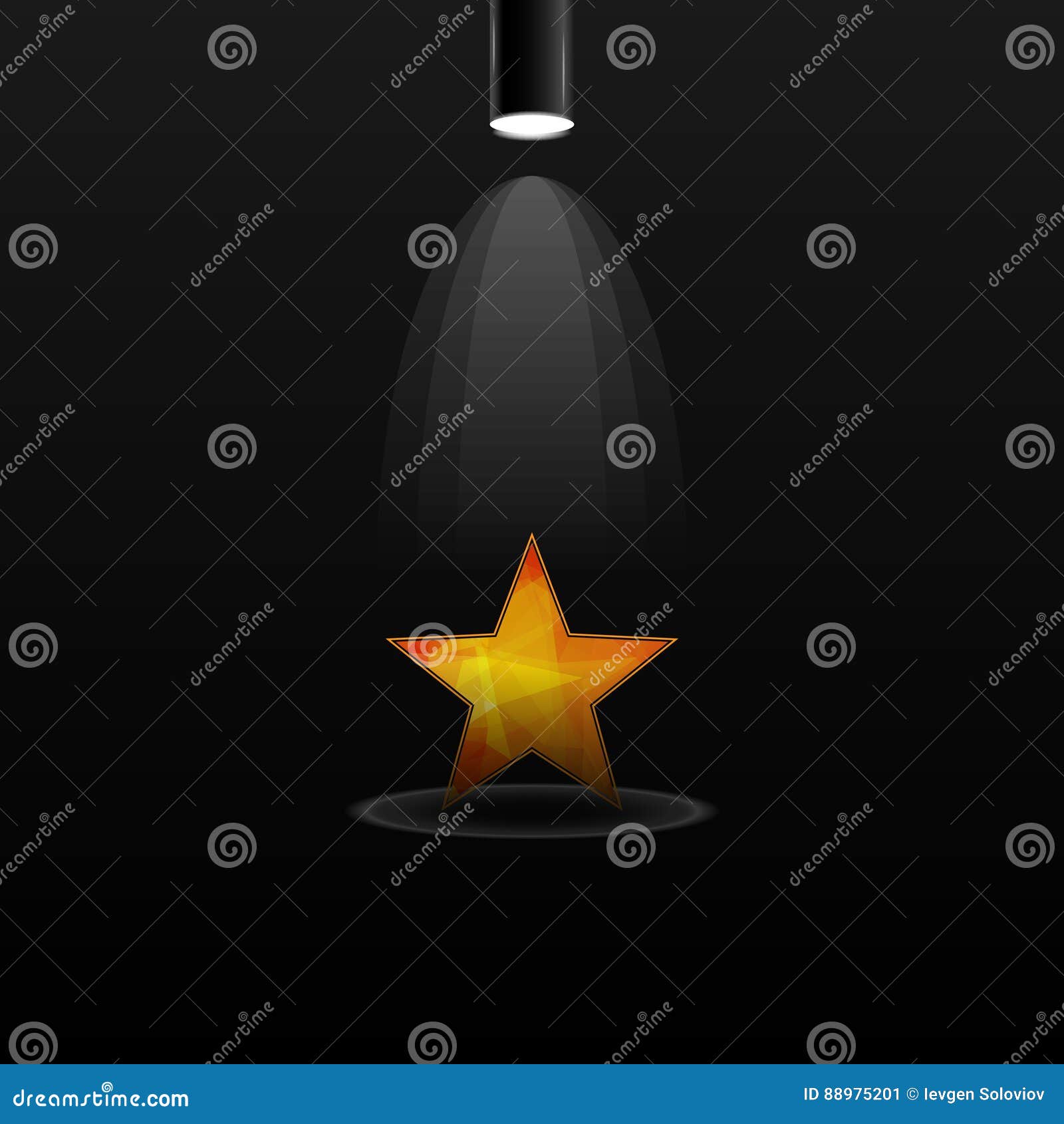 Electric Searchlight with Star Stock Vector - Illustration of equipment ...