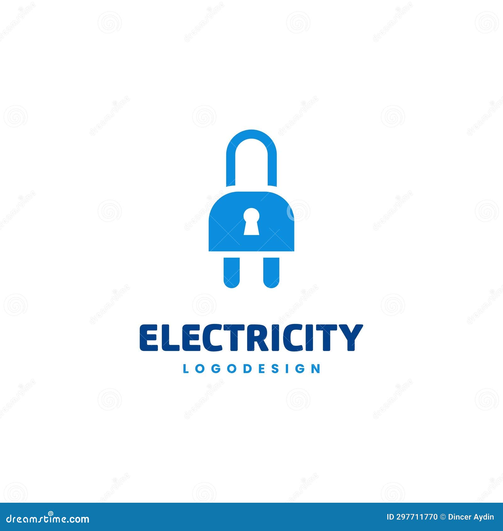 Electric Secure Logo. Electric Safety Logo. Socket Combine with Padlock ...
