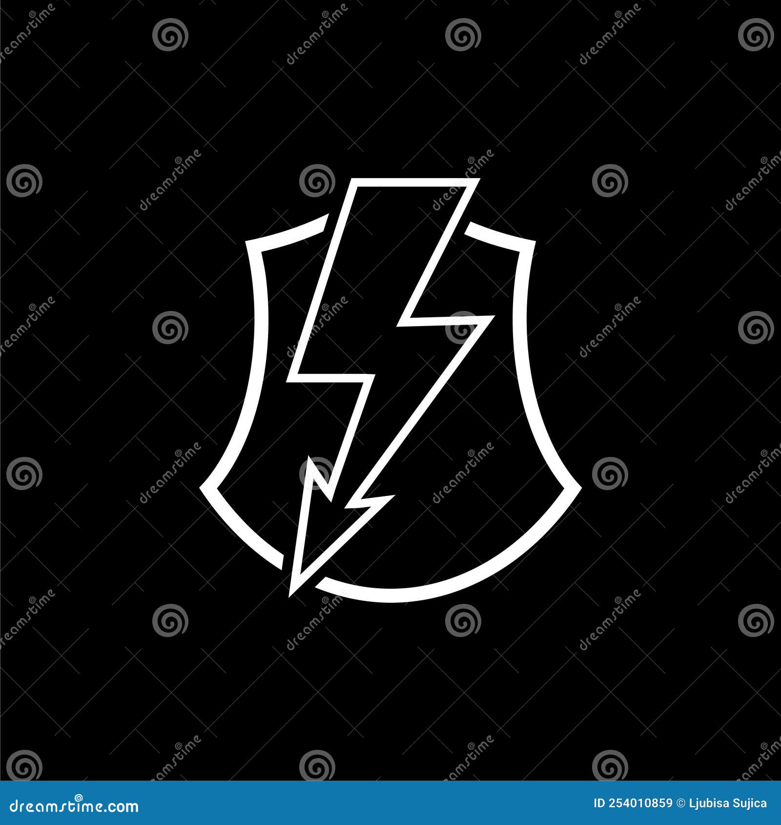 Electric Security Logo Isolated on Dark Background Stock Vector ...