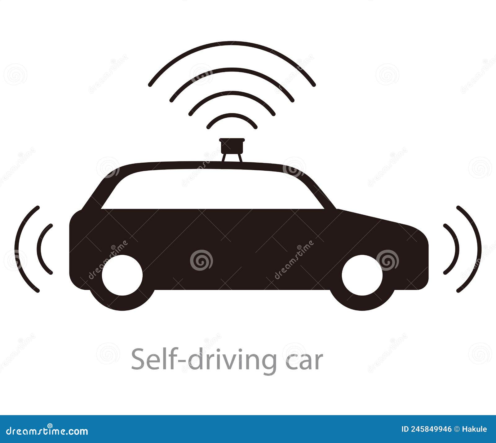 Electric Self-driving Car Icon Stock Vector - Illustration of road ...