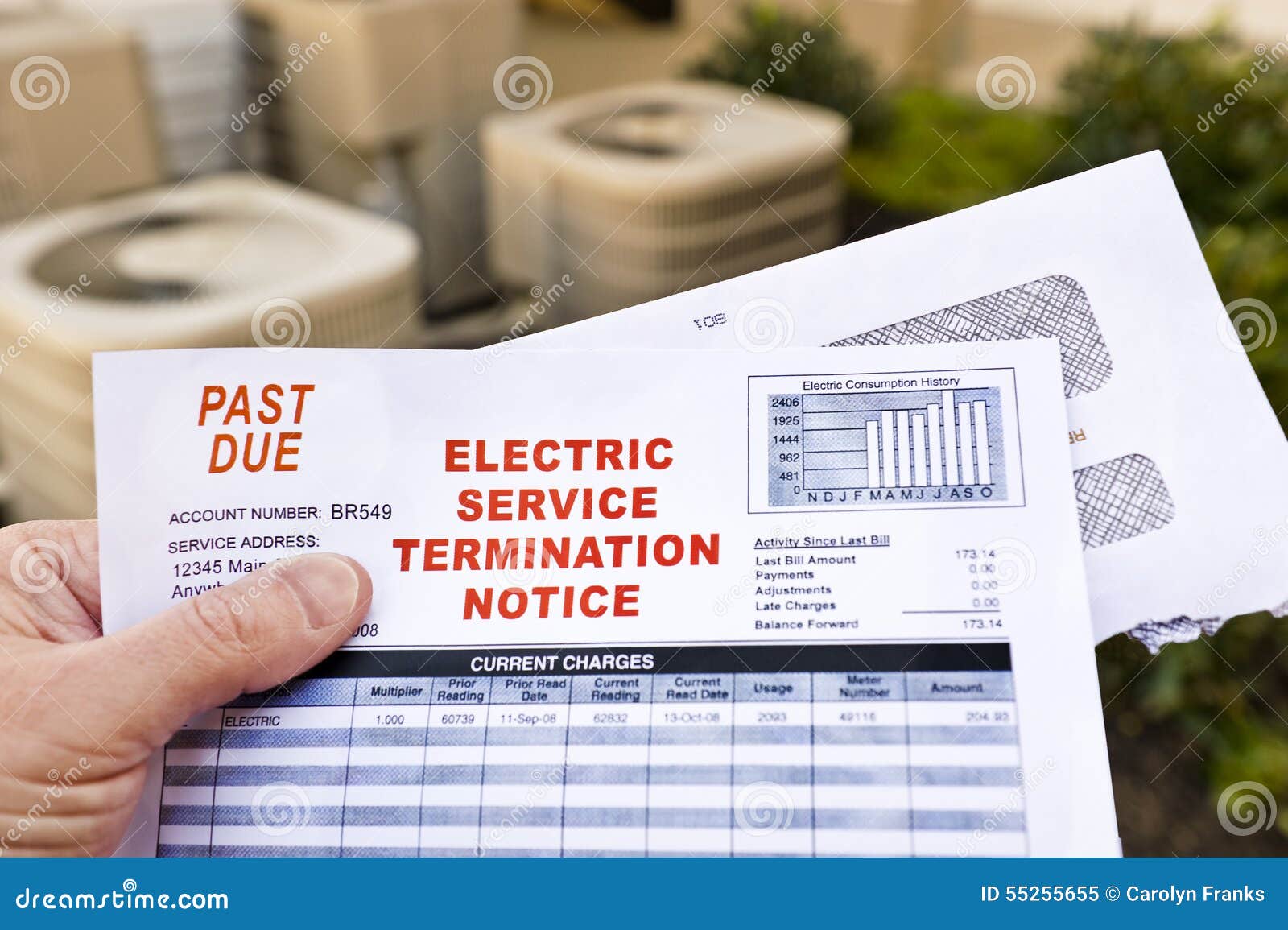 Electric Service Termination Notice Stock Image - Image of anxiety ...