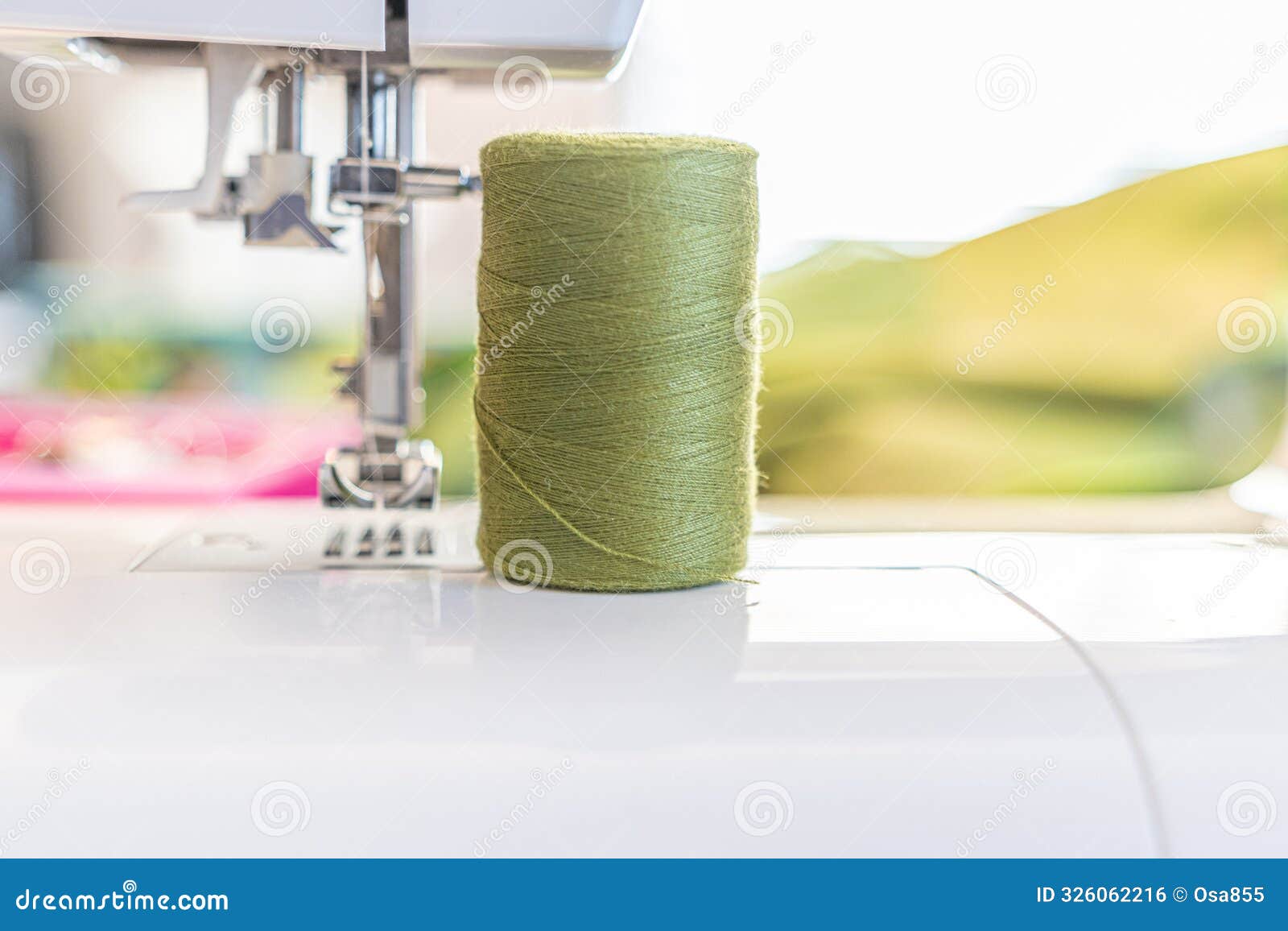 Electric Sewing Machine Needle with Spools of Thread Stock Photo ...
