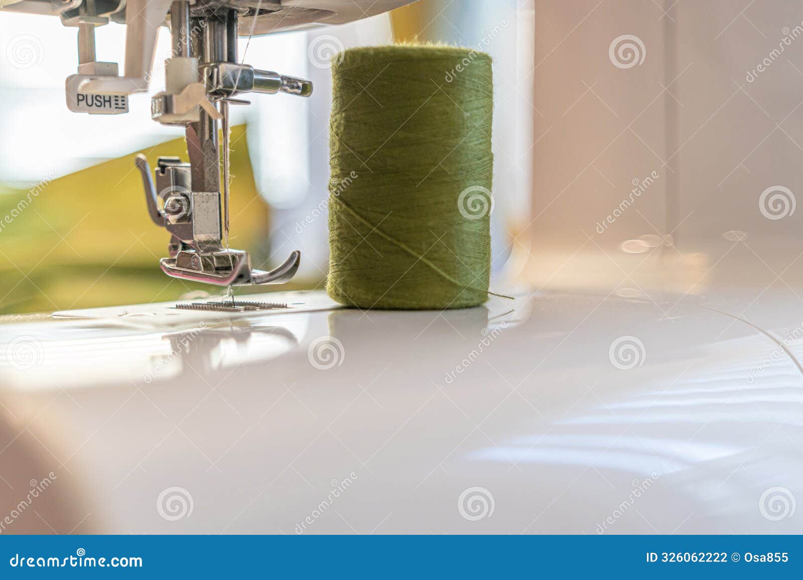 Electric Sewing Machine Needle with Spools of Thread Stock Photo ...