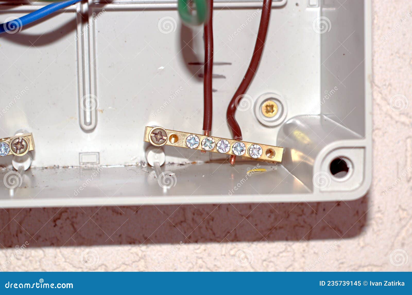Electric Shield and Copper Cable for Power Connection. Stock Image ...