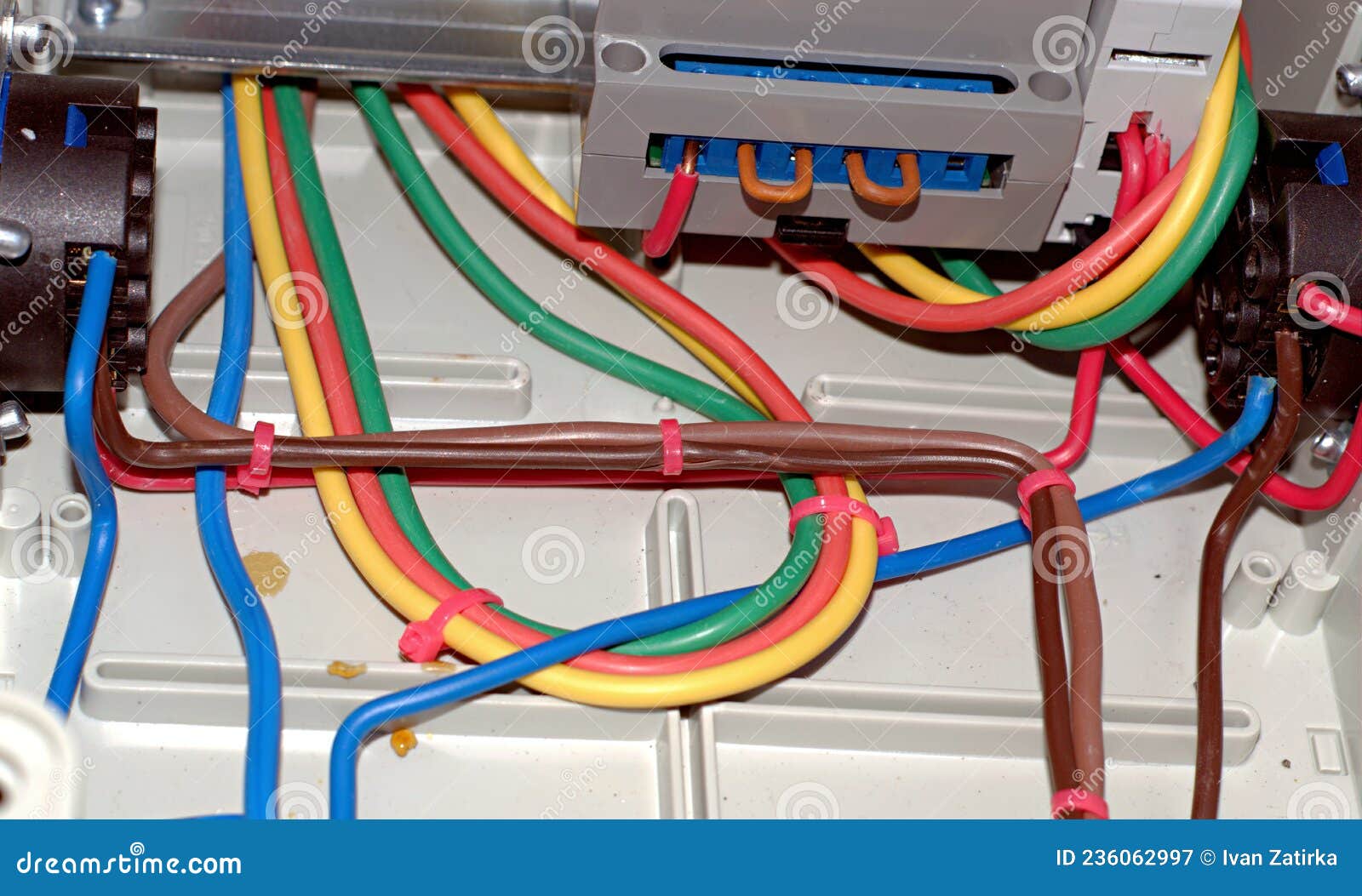 Electric Shield and Copper Cable for Power Connection. Stock Image ...