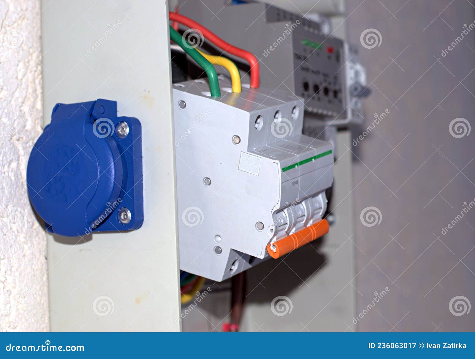 Electric Shield and Copper Cable for Power Connection. Stock Image ...