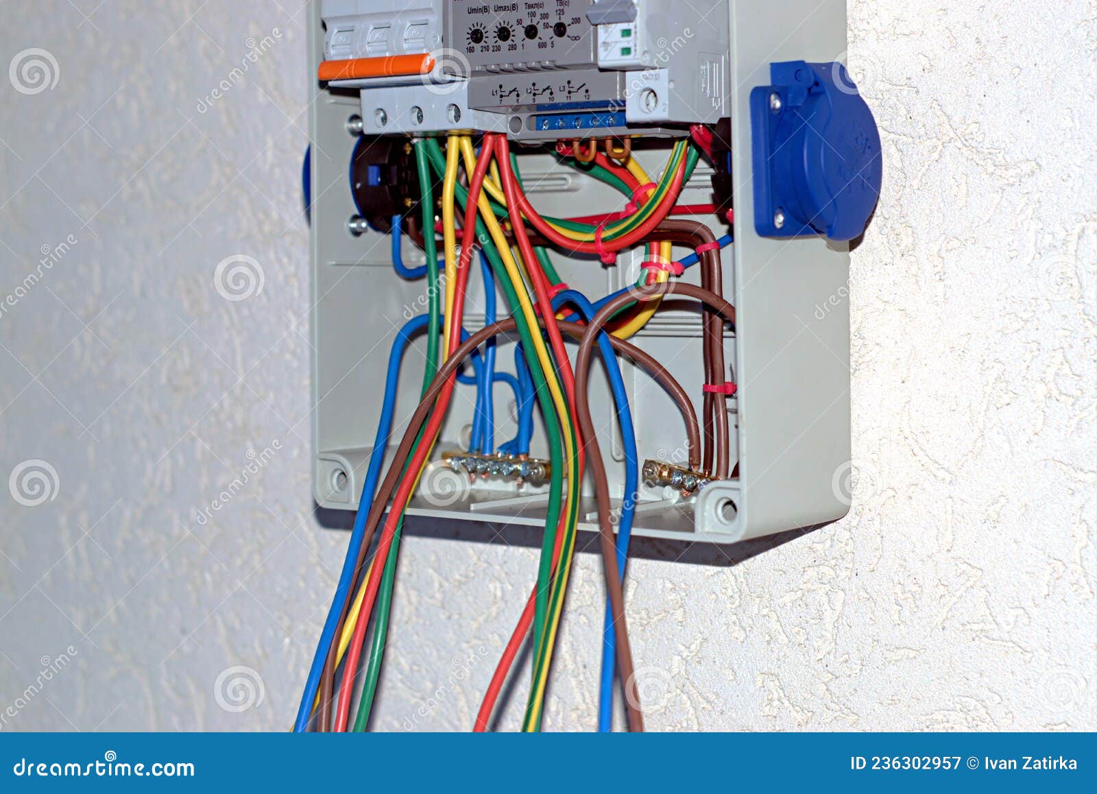 Electric Shield and Copper Cable for Power Connection. Stock Image ...
