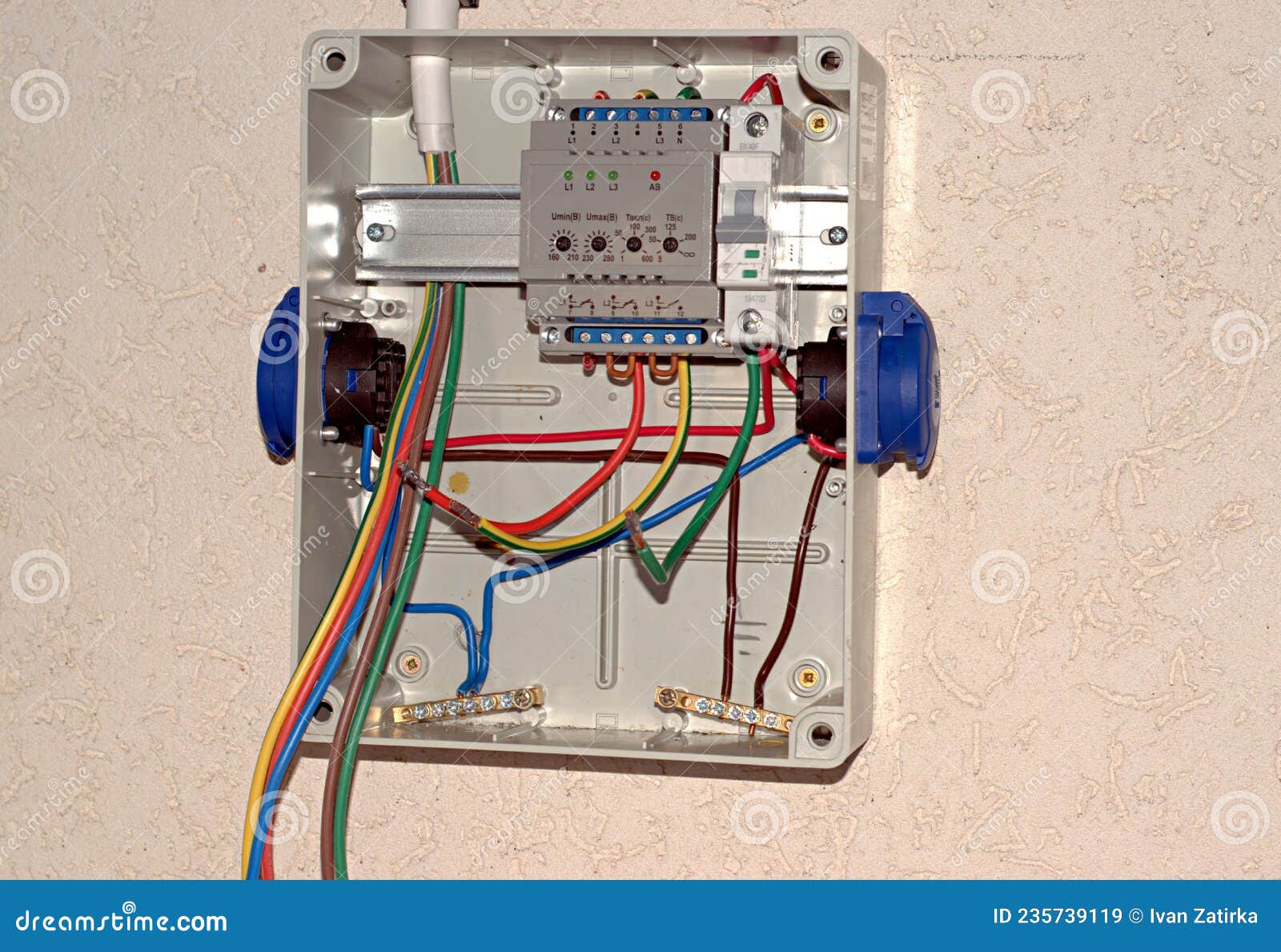 Electric Shield and Copper Cable for Power Connection. Stock Image ...