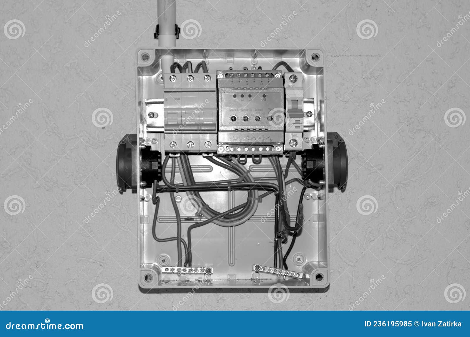 Electric Shield and Copper Cable for Power Connection. Stock Image ...