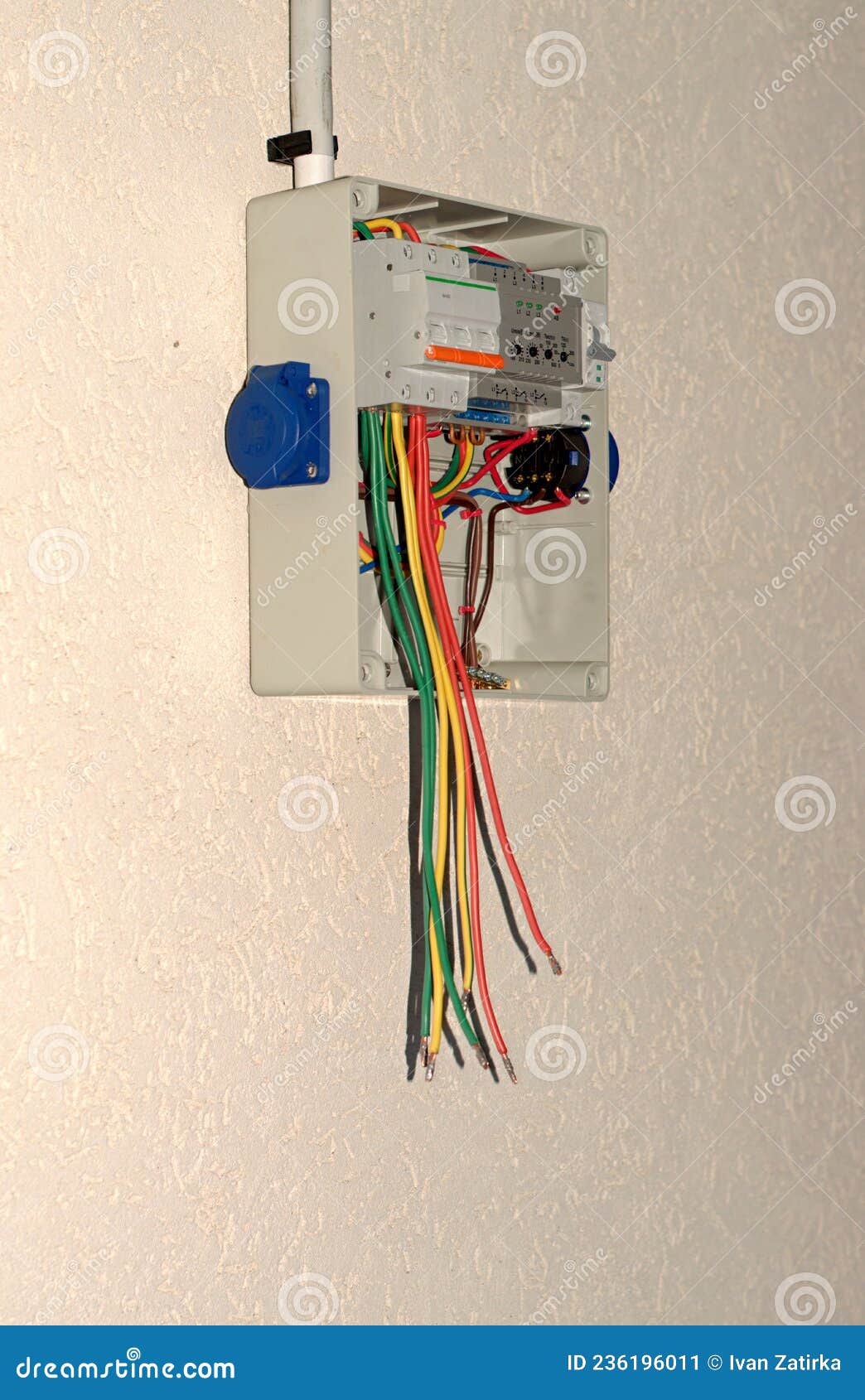 Electric Shield and Copper Cable for Power Connection. Stock Image ...