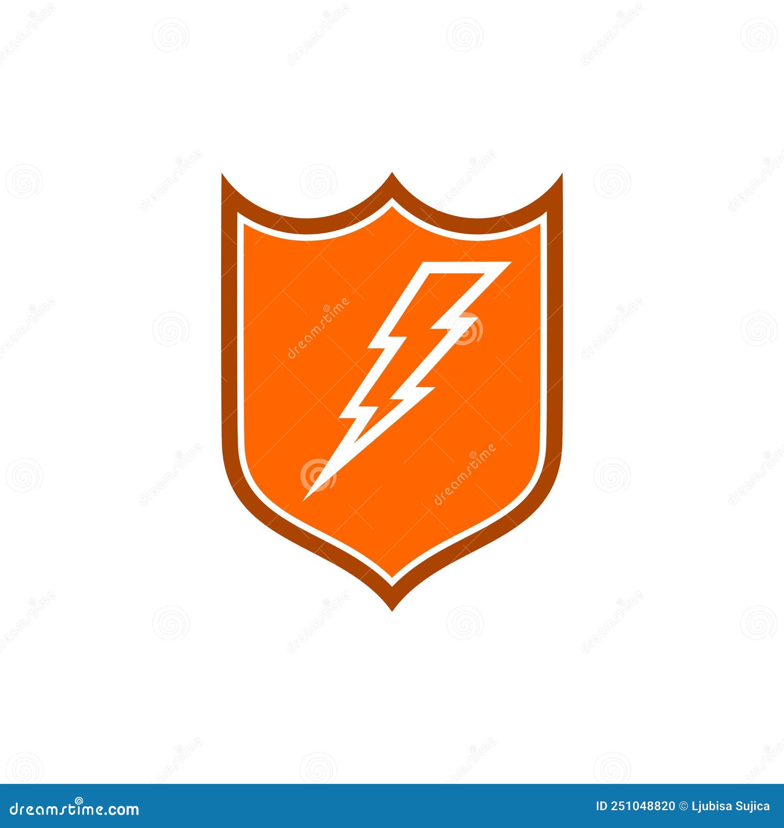 Electric Shield Icon Isolated on White Background Stock Vector ...