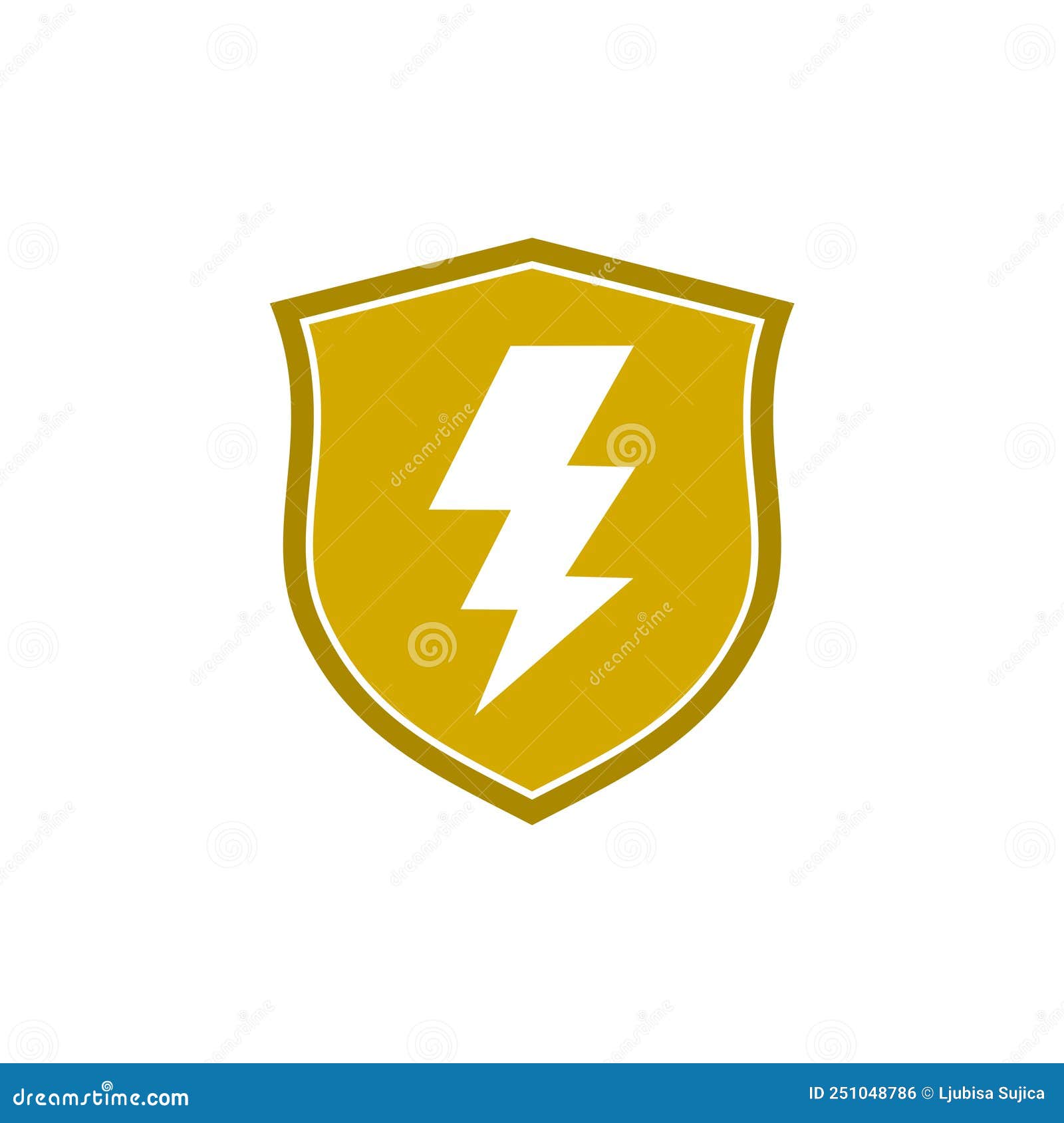 Electric Shield Icon Isolated on White Background Stock Vector ...