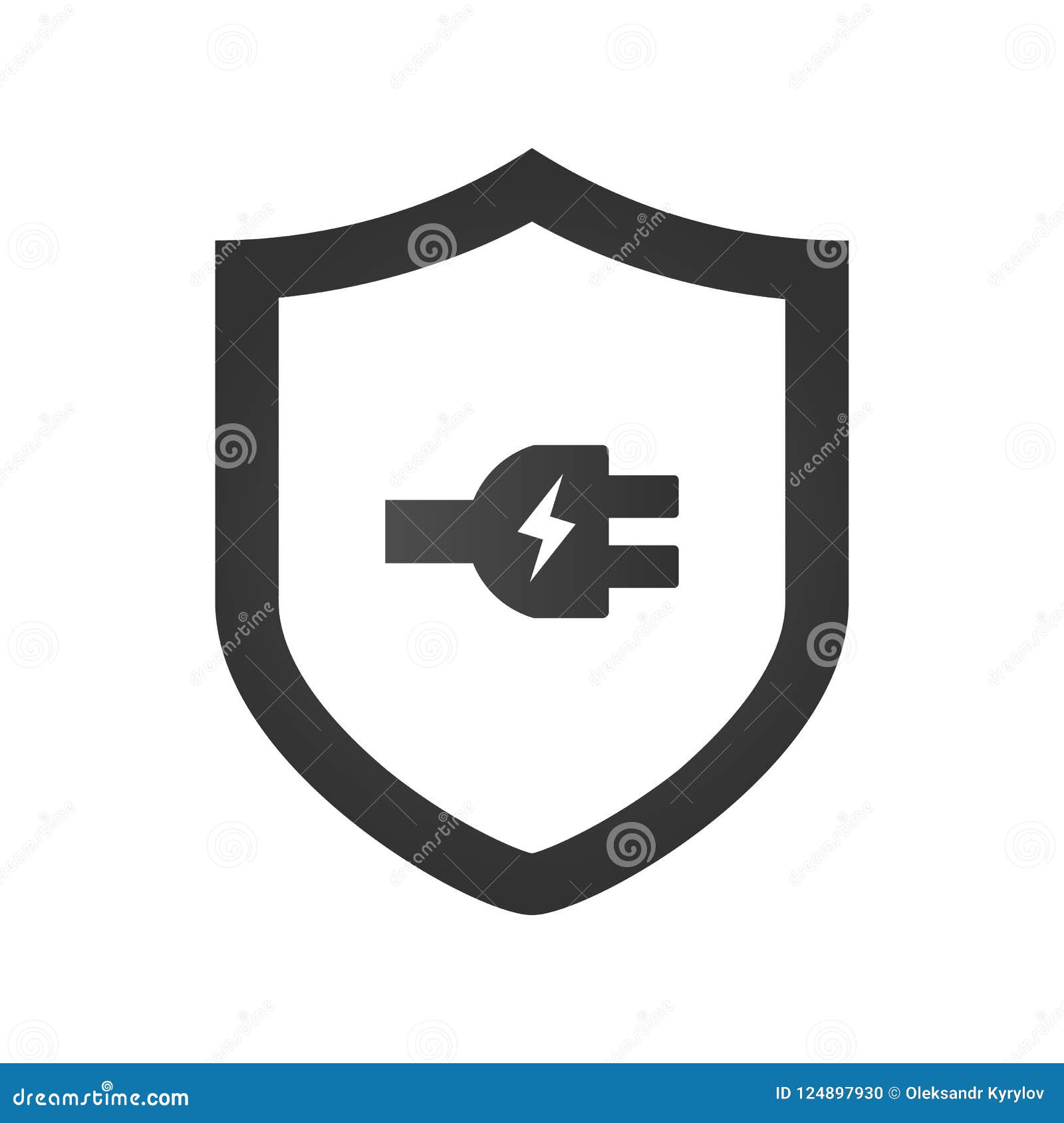 Electric Shield Icon Logo Design Element with Charging Device Plug ...