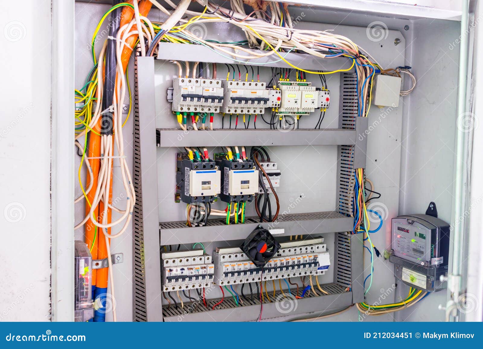 The Electric Shield with a Lot of Electromechanical Equipment. Power ...