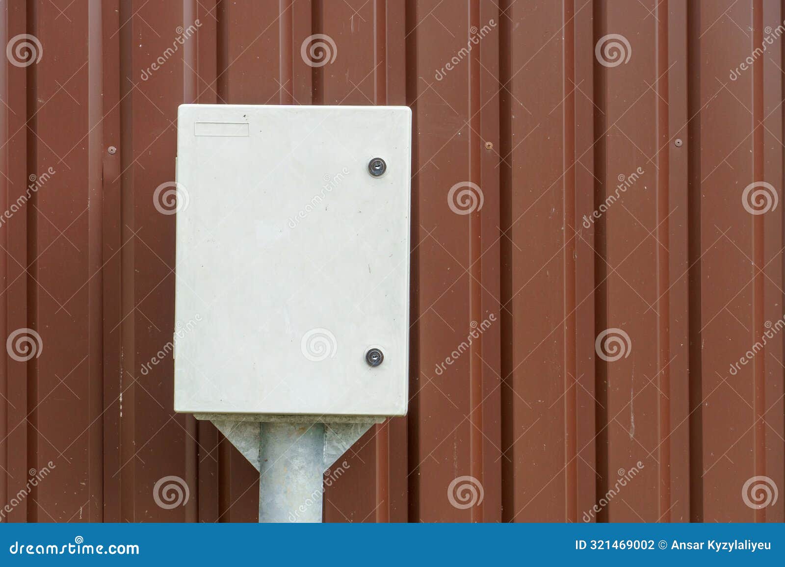 An Electric Shield on a Pole on the Street. High Voltage Stock Photo ...