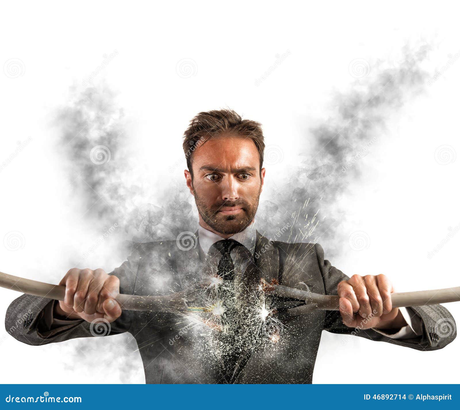 Electric Shock Risk And Electrical Safety Concept. Bare Copper Wires ...