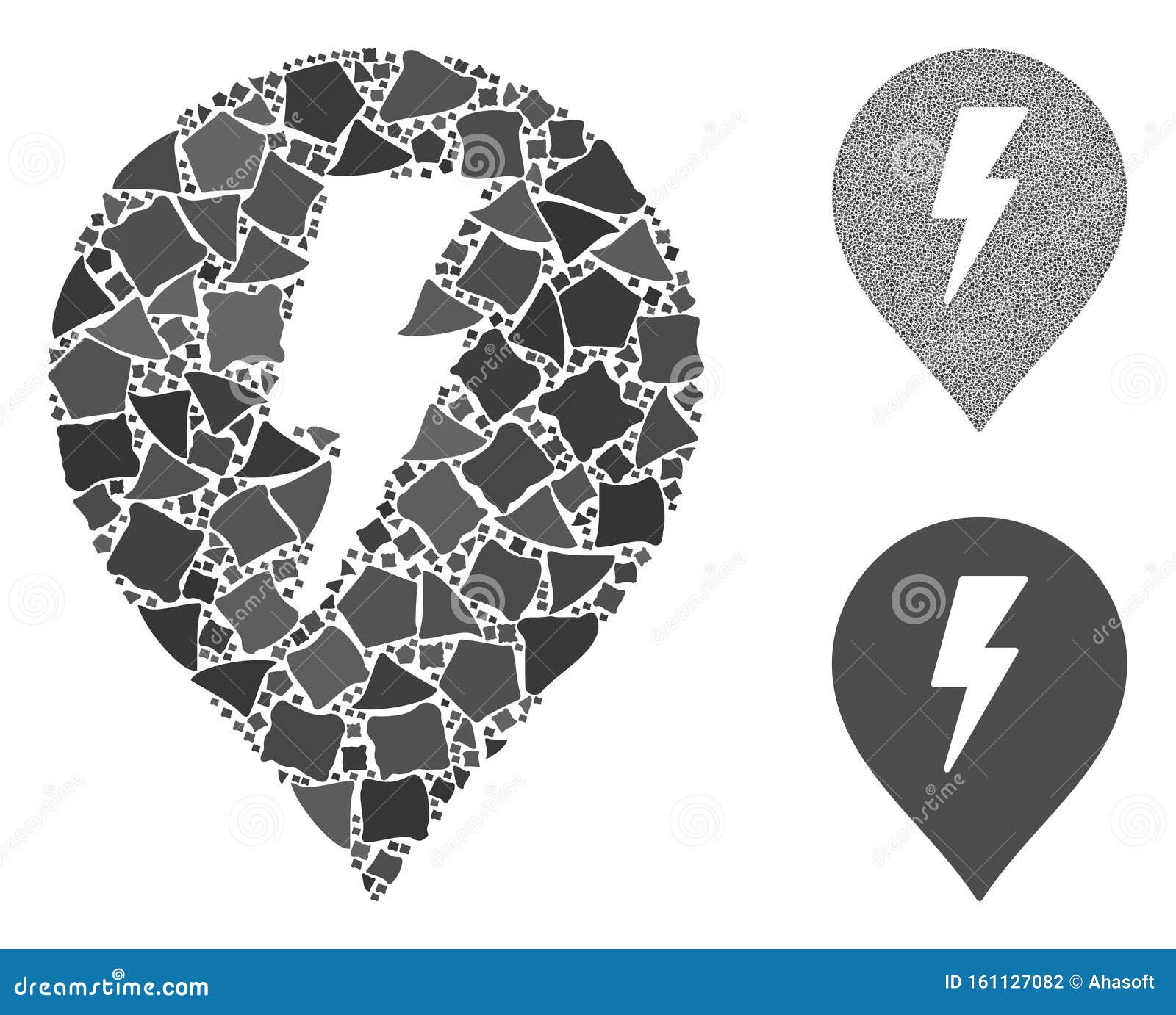 Electric Shock Marker Composition Icon of Rugged Parts Stock Vector ...
