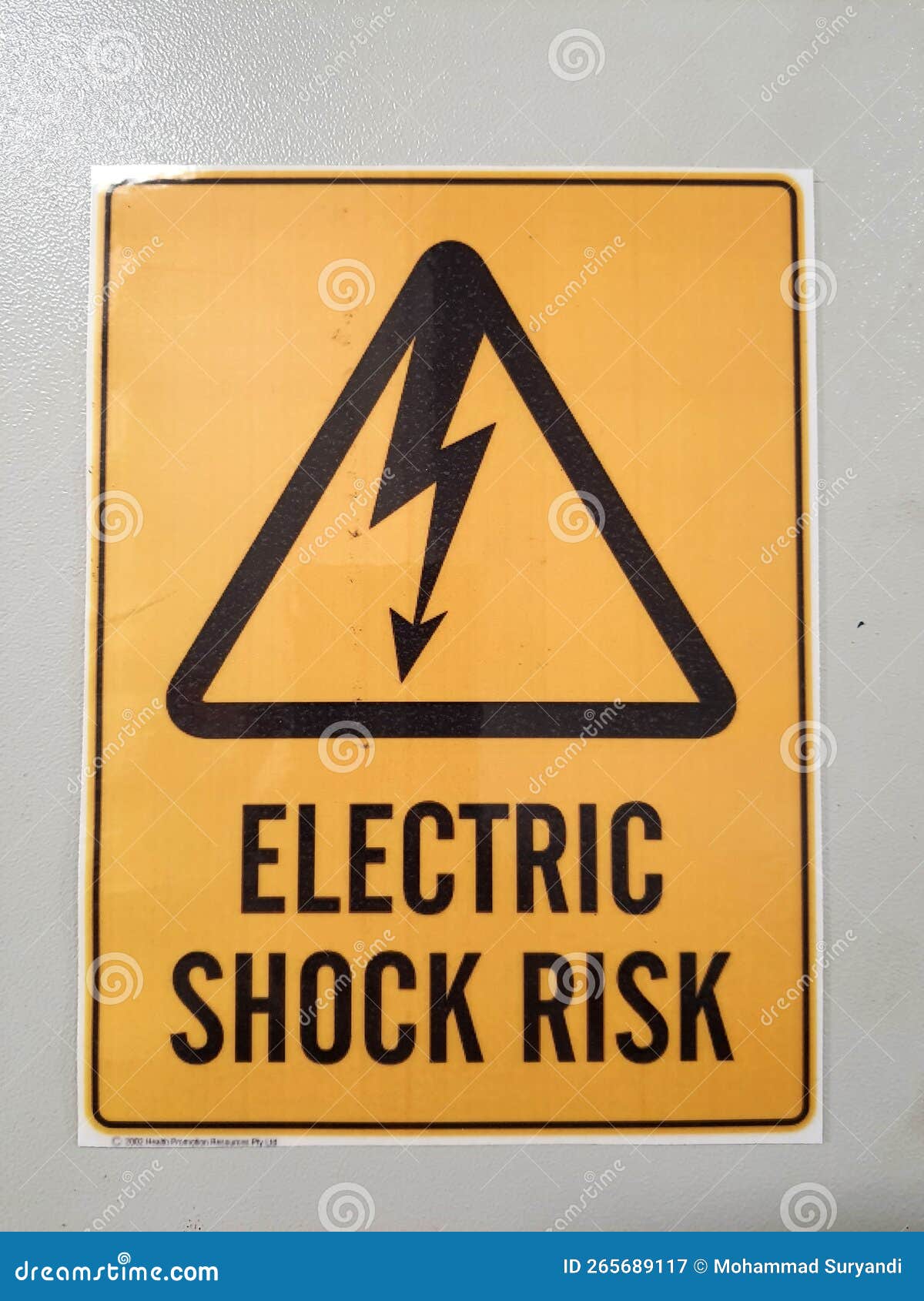 Electric shock risk sign stock image. Image of sign - 265689117