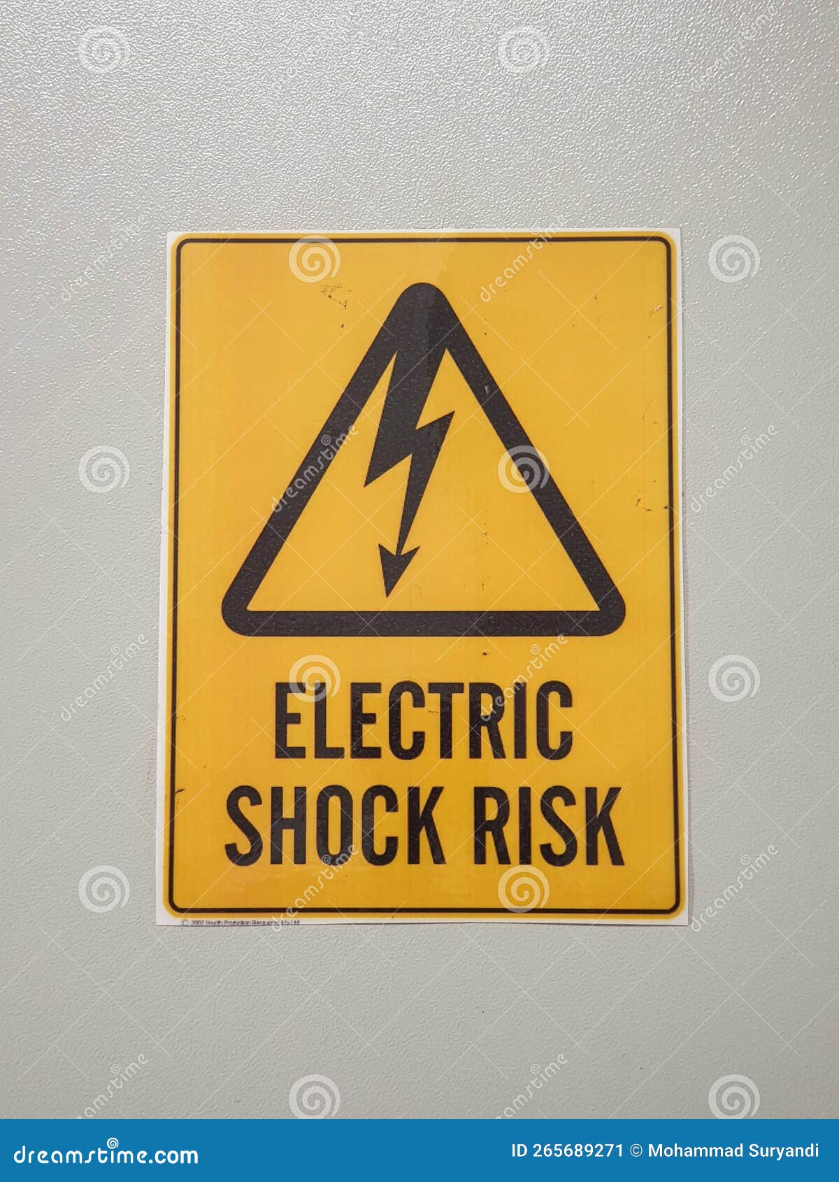 Electric shock risk sign stock image. Image of poster - 265689271