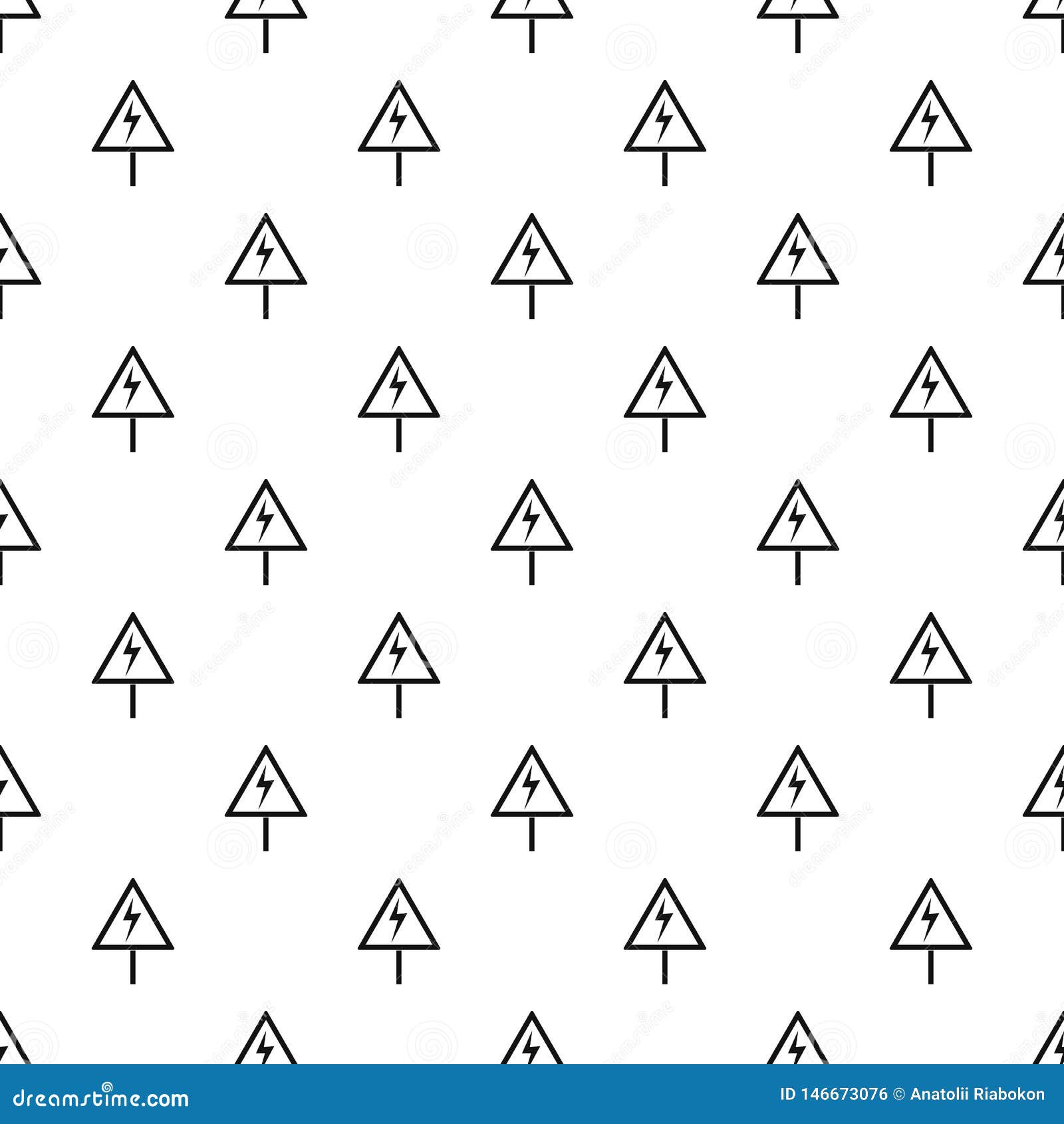 Electric Shock Sign Pattern Seamless Vector Stock Vector - Illustration ...