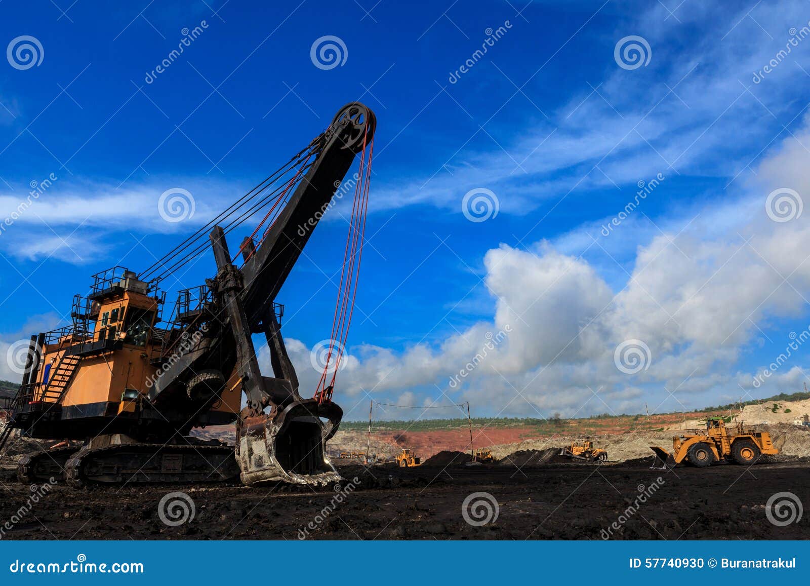 Electric Shovel in Open Pit Stock Photo - Image of size, large: 57740930