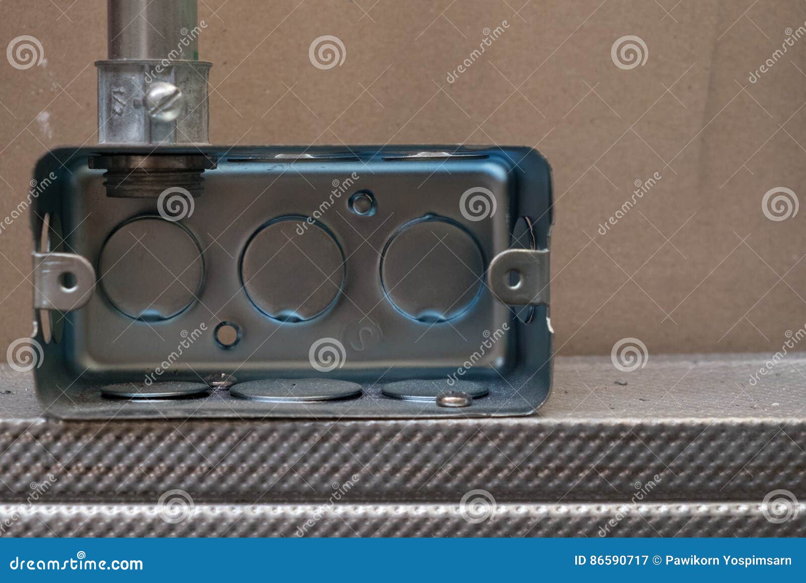 Electric Socket Box Installation Stock Image - Image of install ...