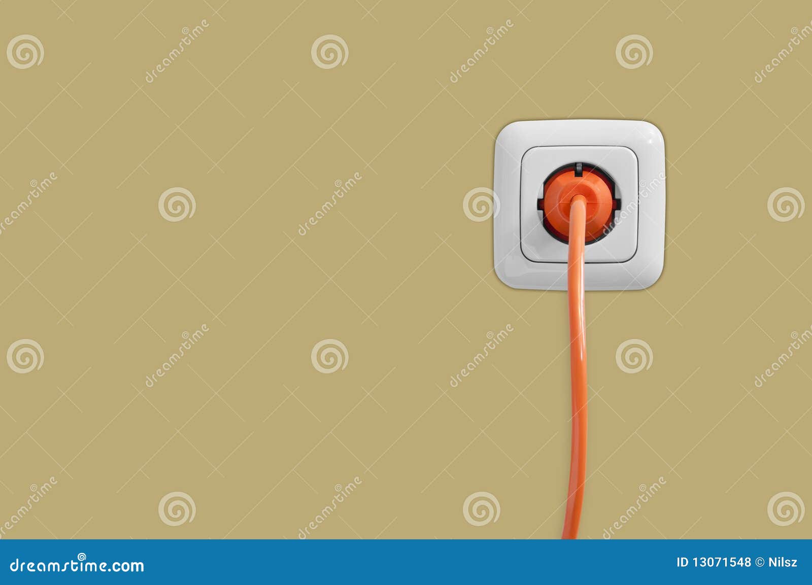 Electric Socket with Connected Cable Stock Photo - Image of connector ...