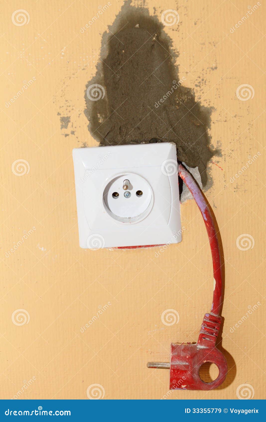 Electric Socket in Construction Site Stock Image - Image of inside ...